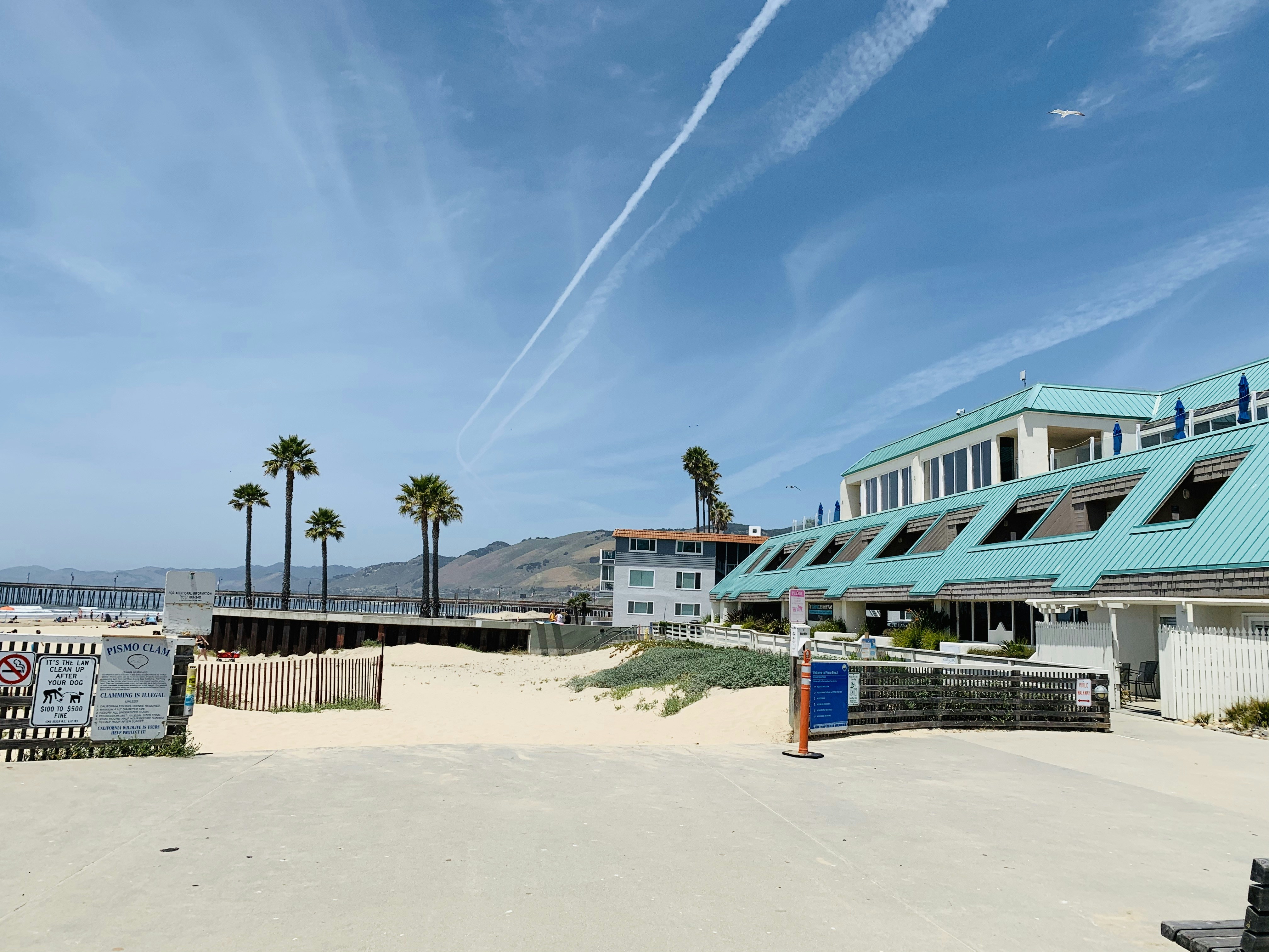 Coastal Boardwalk Gateway under a Clear Blue Sky