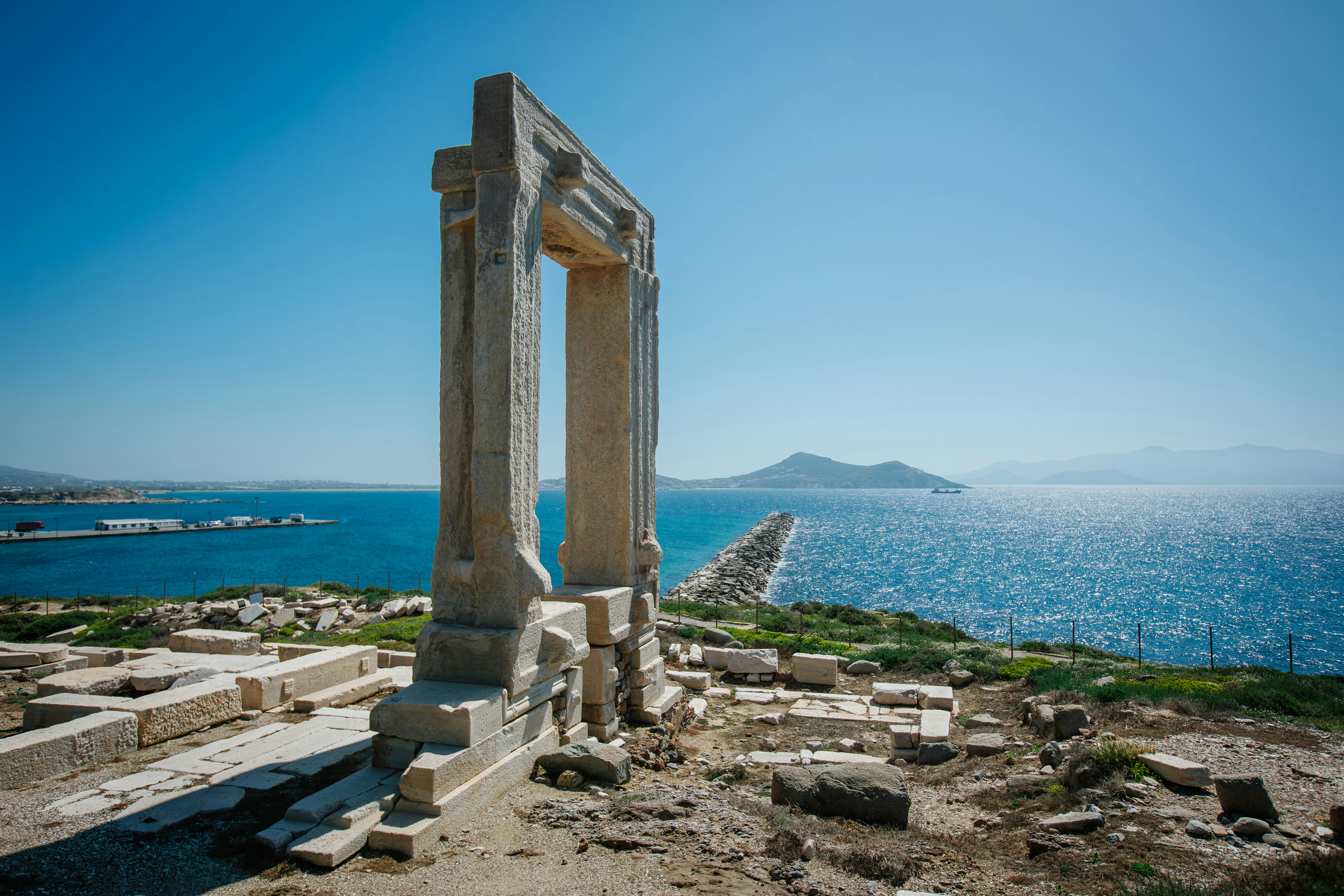 Stone Gate to the Sea: Ruins Framing a Blue Horizon