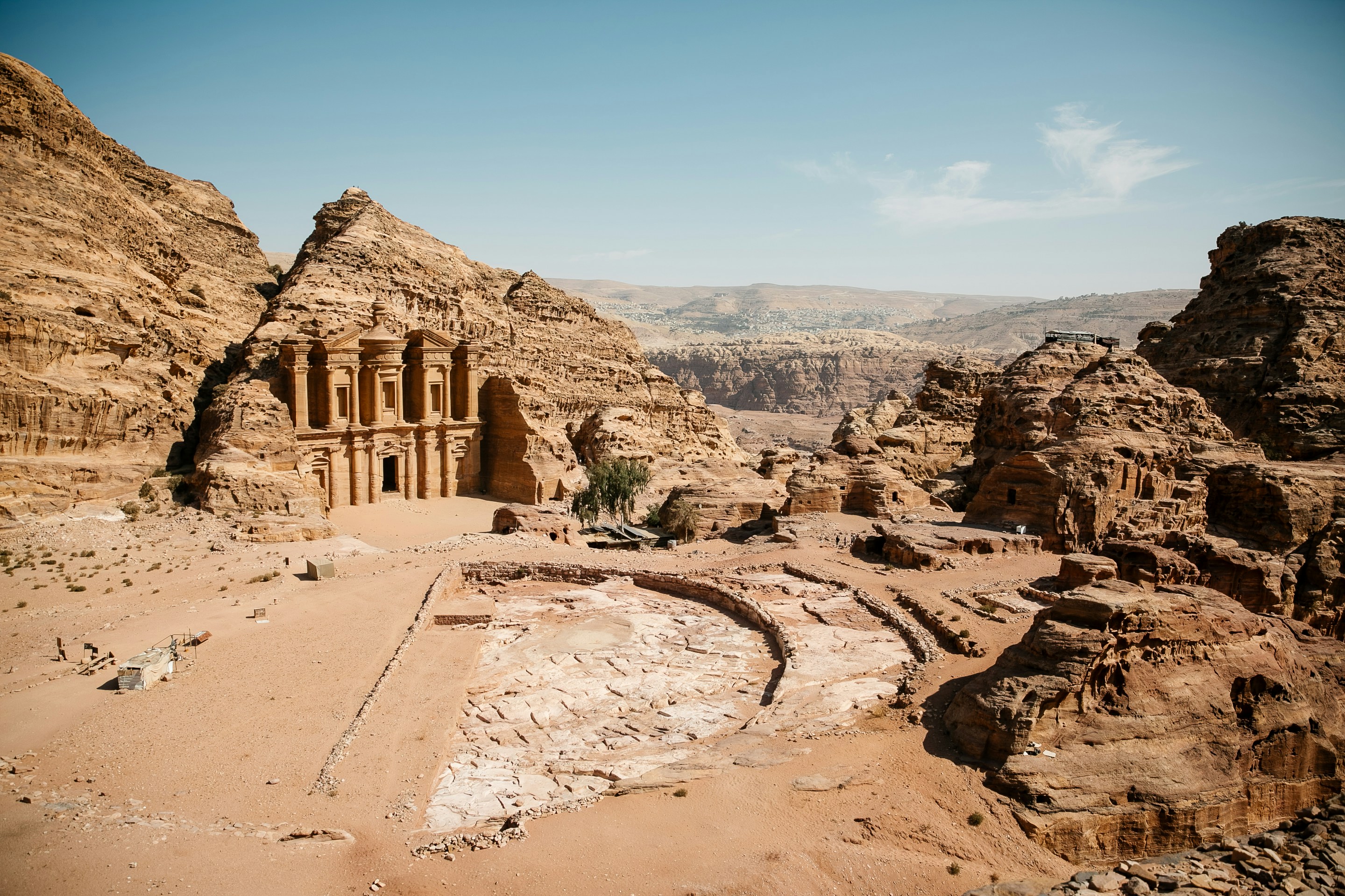 Stone Facade Amid Desert Echoes