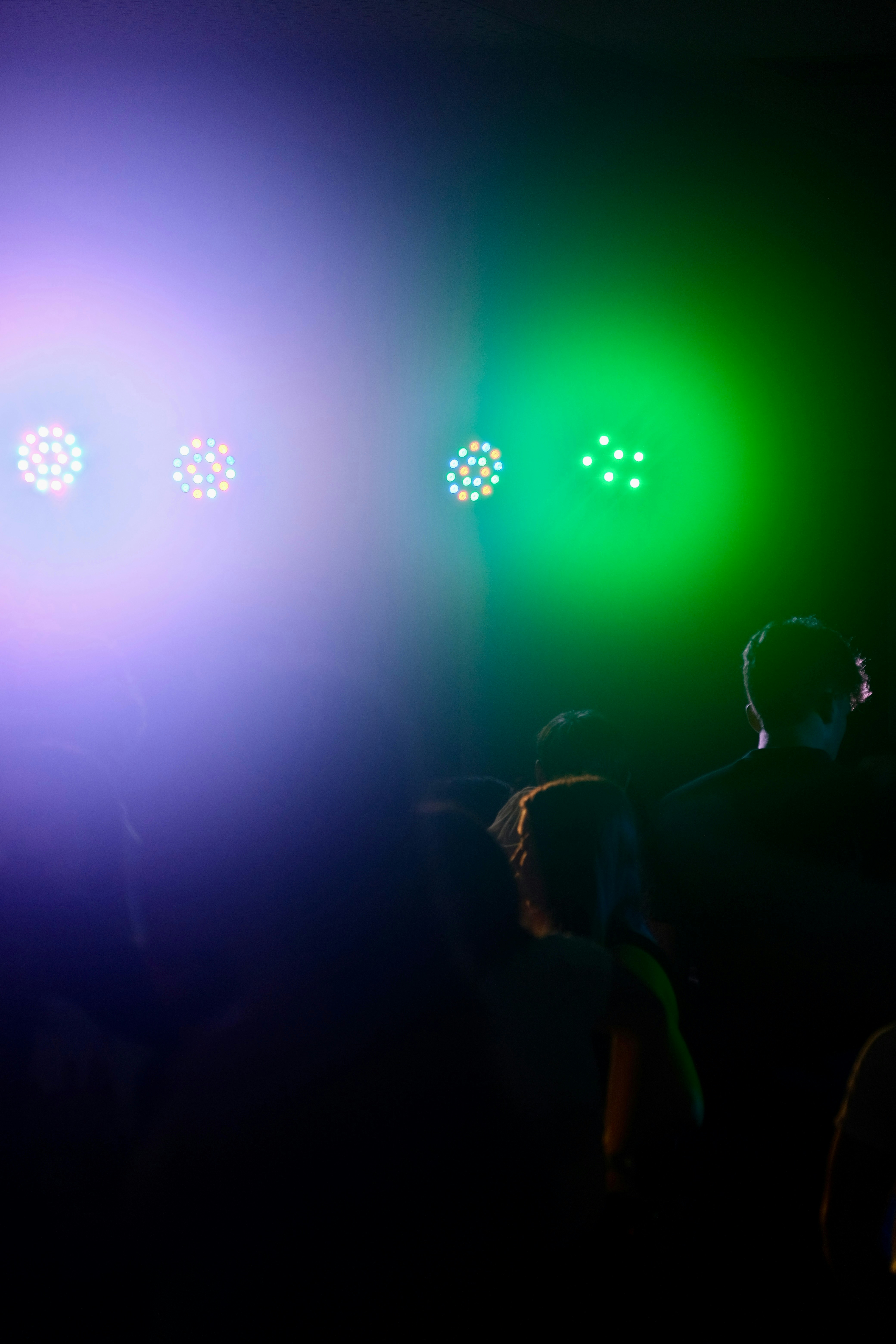 Neon Crowd under Twin Beams