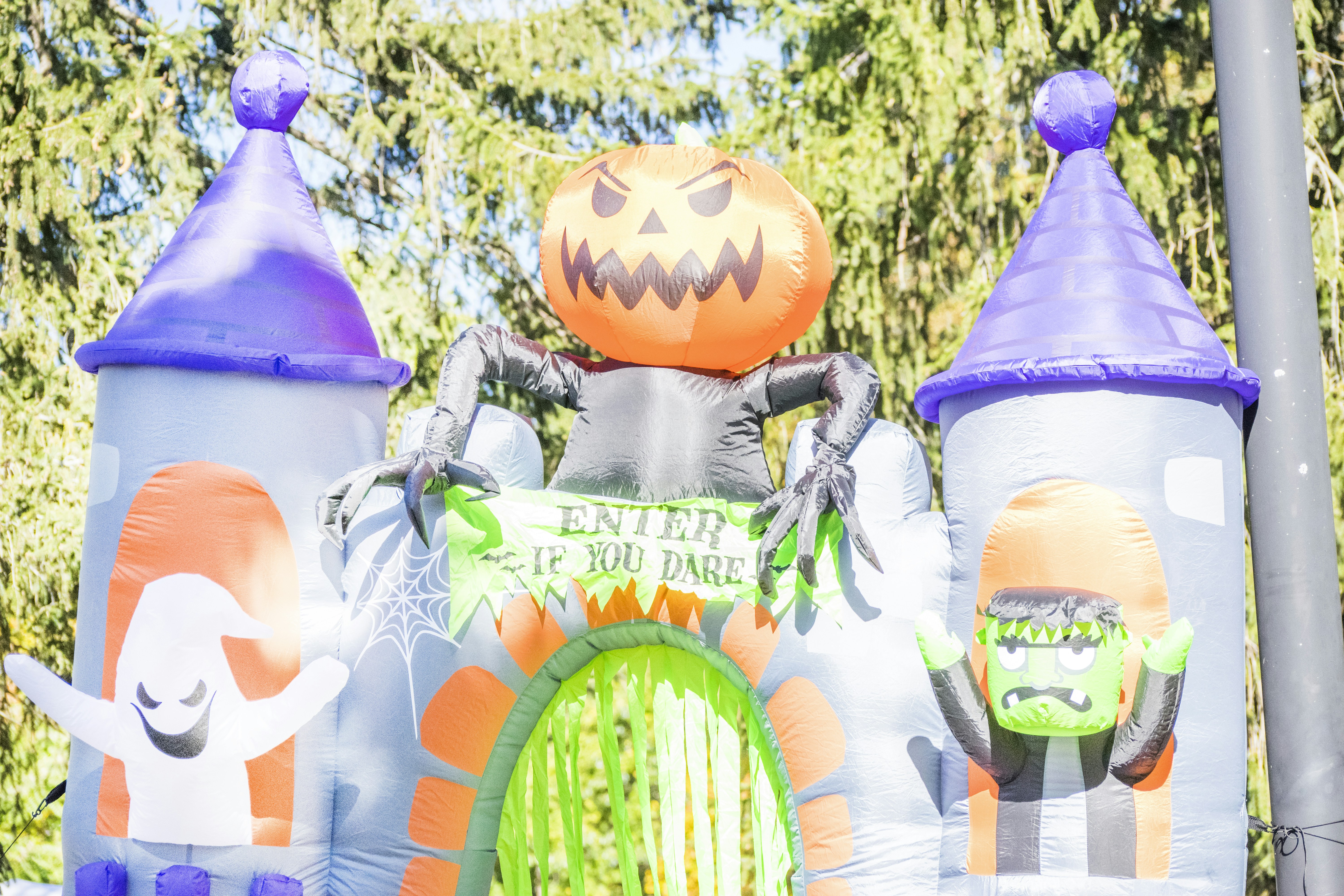 Orange Jack-o'-Lantern Sentinel at the Haunted Gate