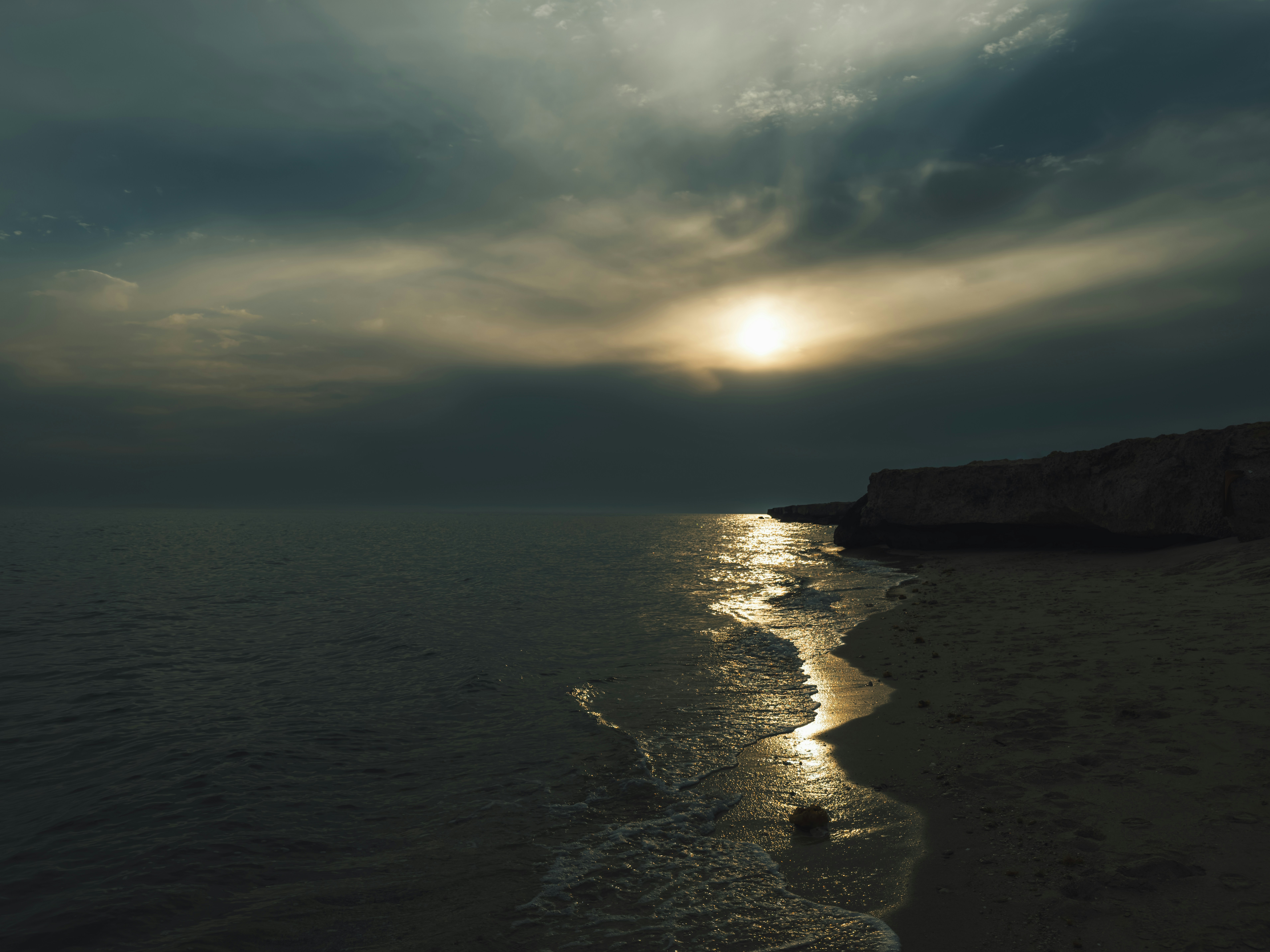 Sunlit Shoreline at Dusk