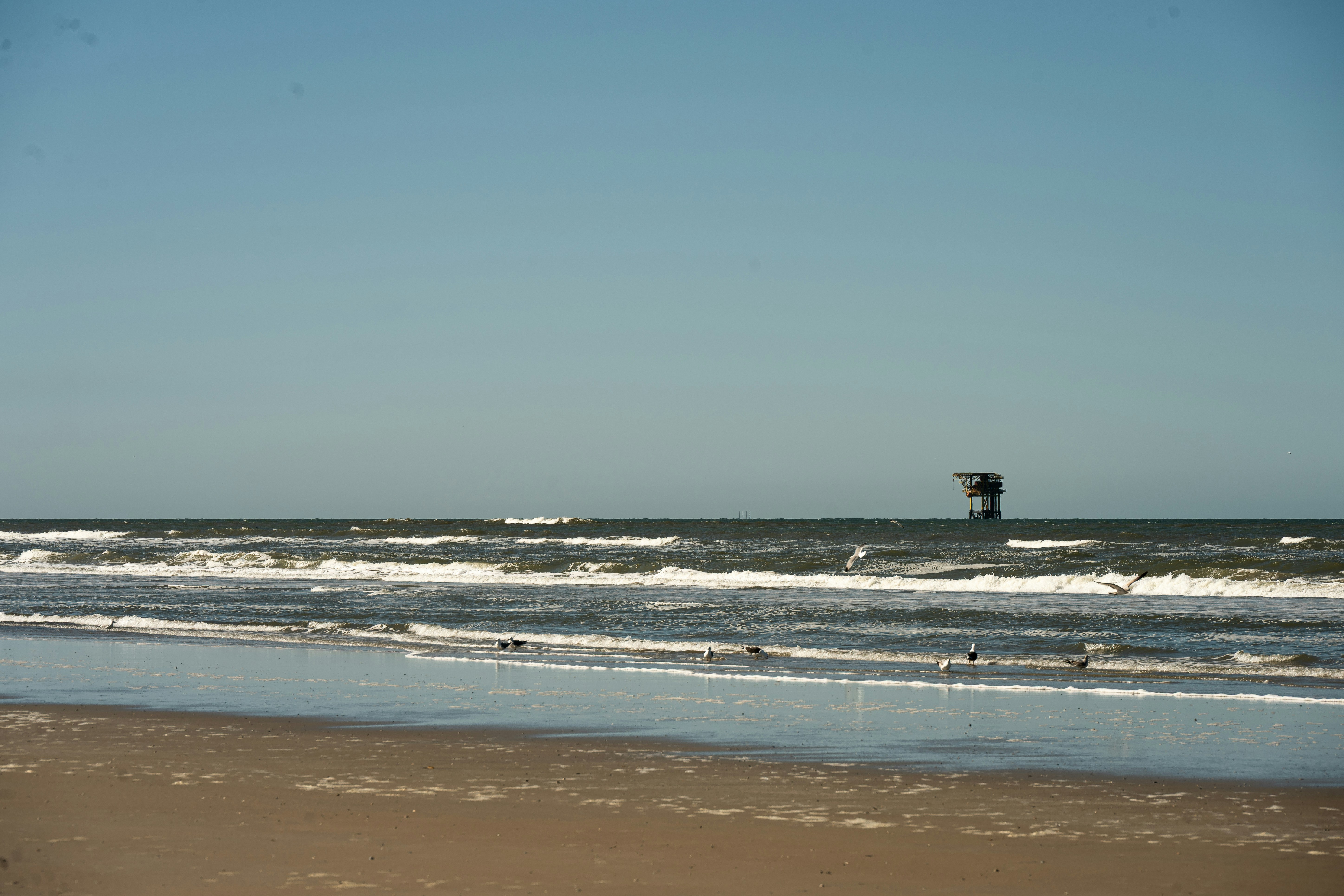 Lonely Lifeguard Tower on the Distant Horizon