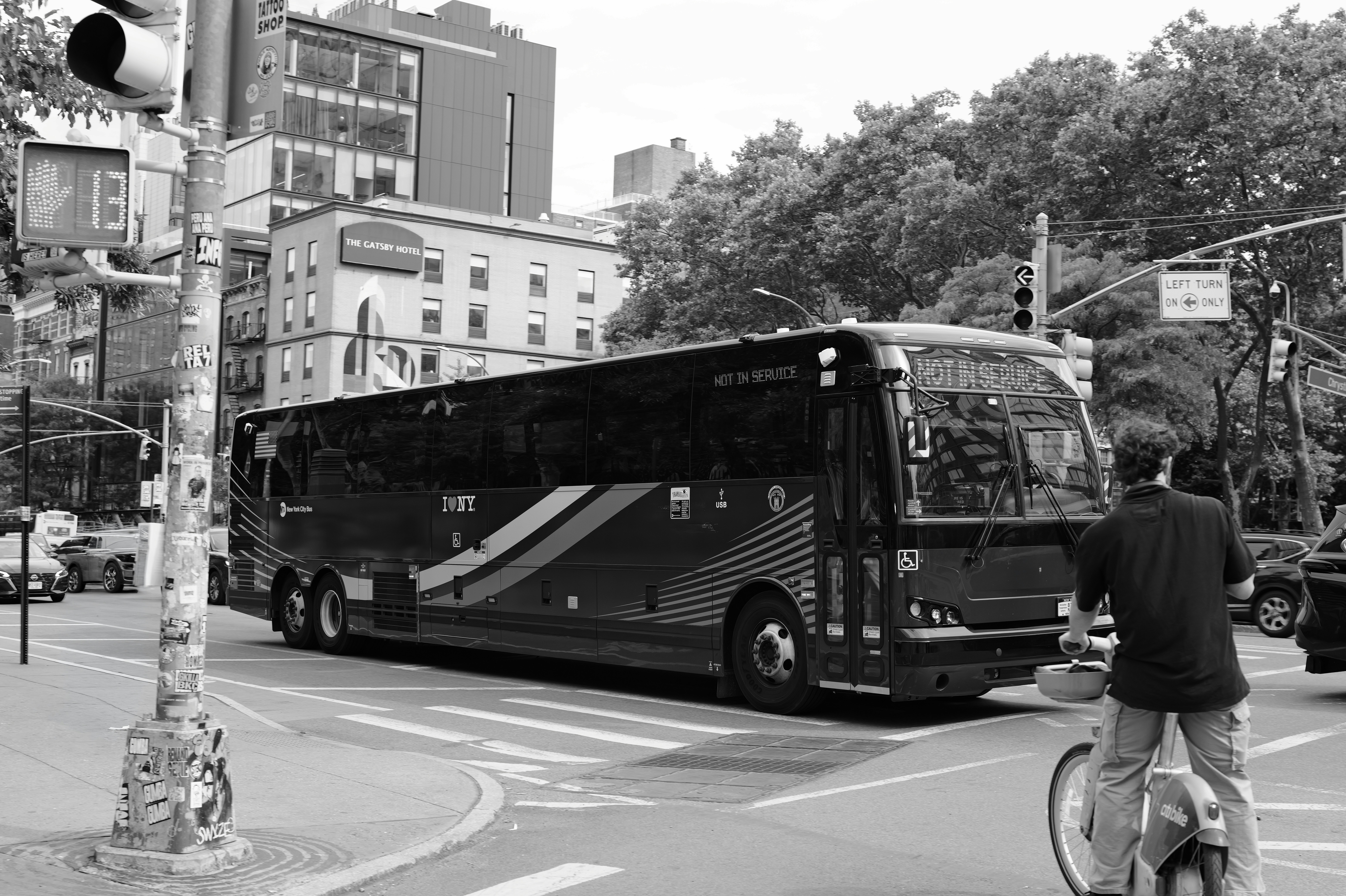Urban Bus Stop: A Street-Level Moment with a Modern Coach