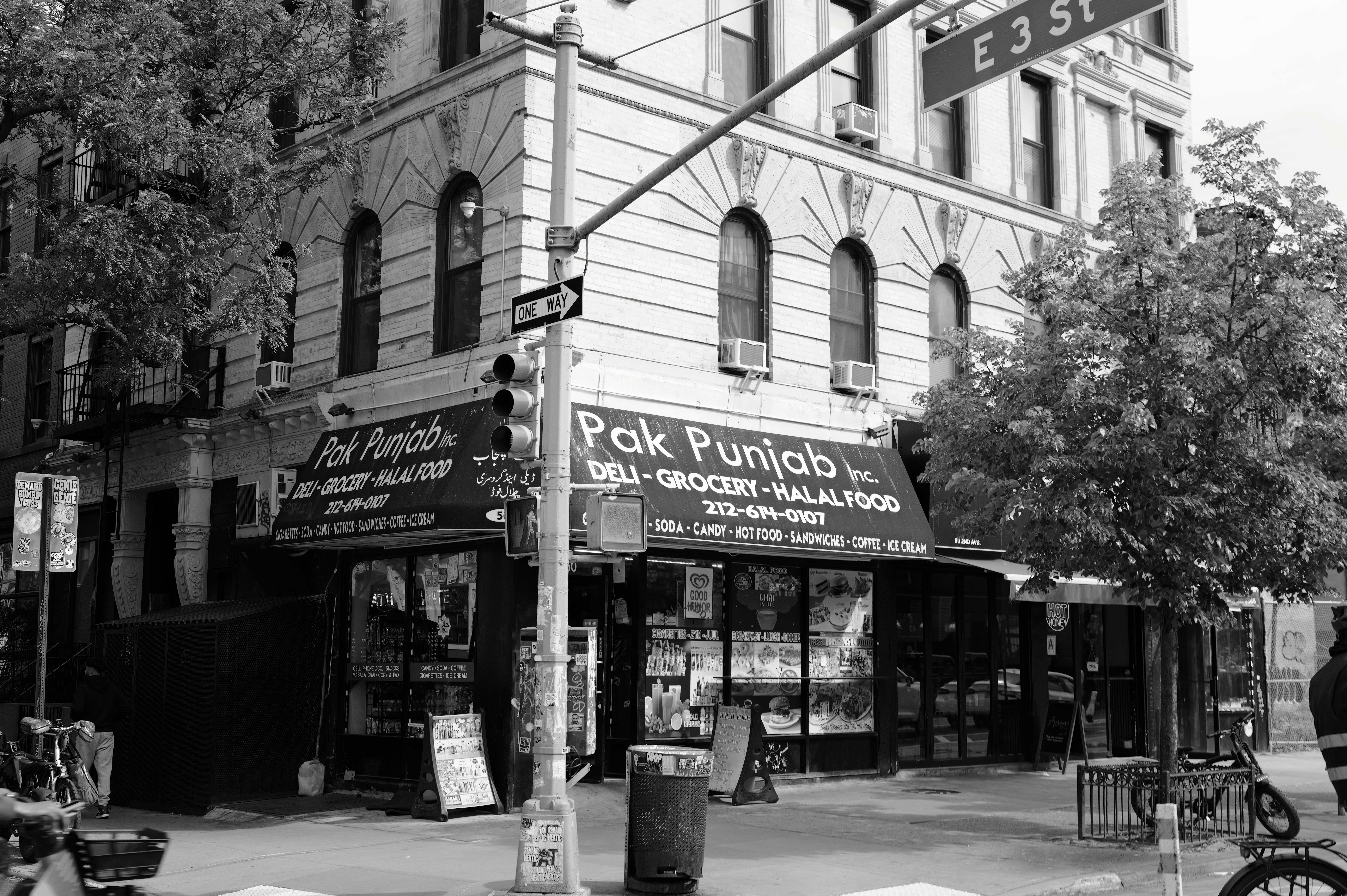 Corner Storefront in Black and White: A City Block in Profile