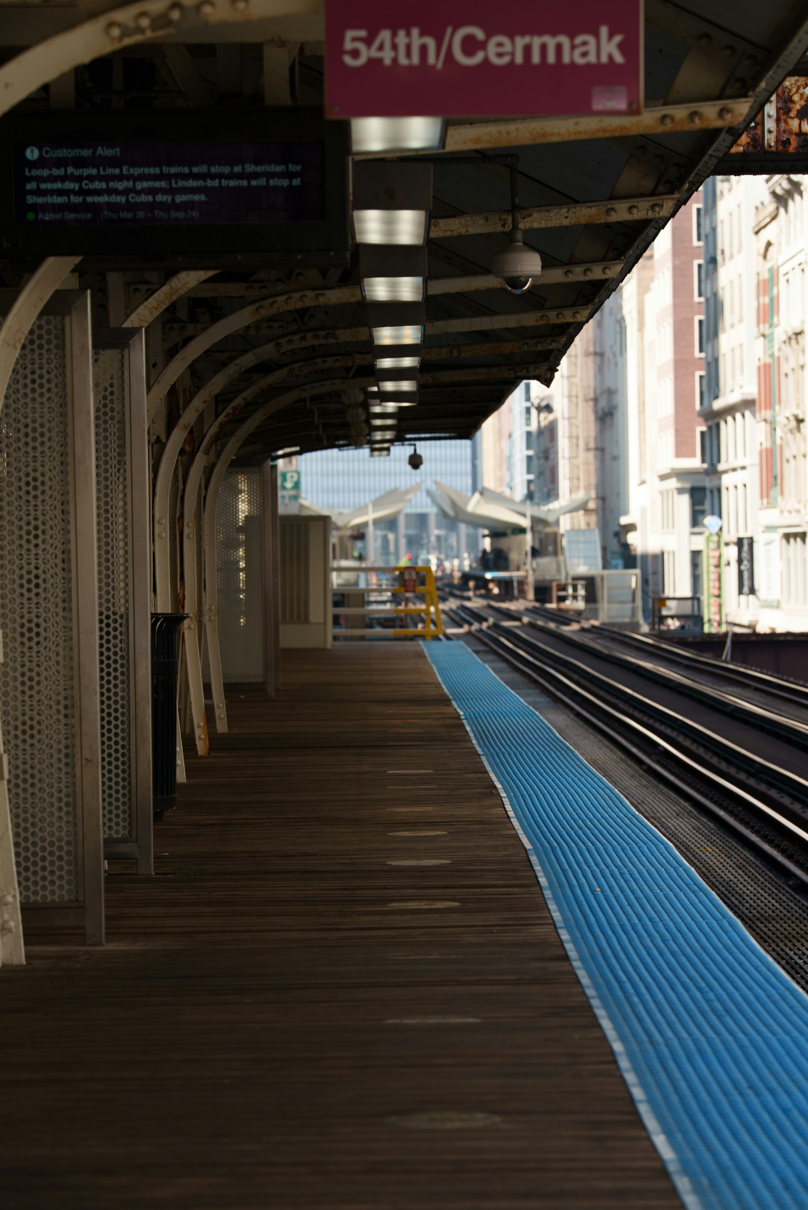 Platform Edge at 54th/Cermak: Lines, Light, and Rails