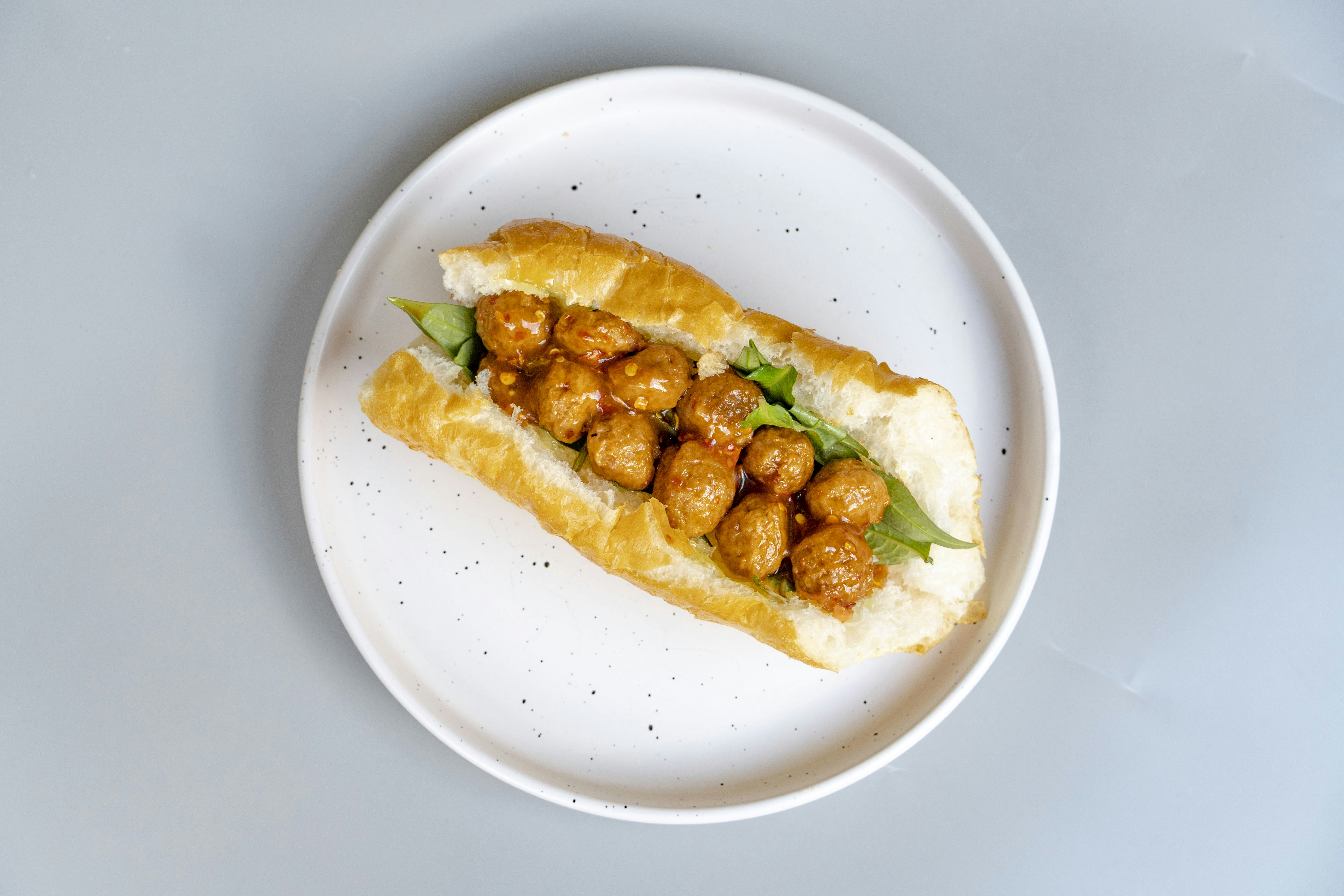 Golden Chickpea Crunch on a Soft Baguette