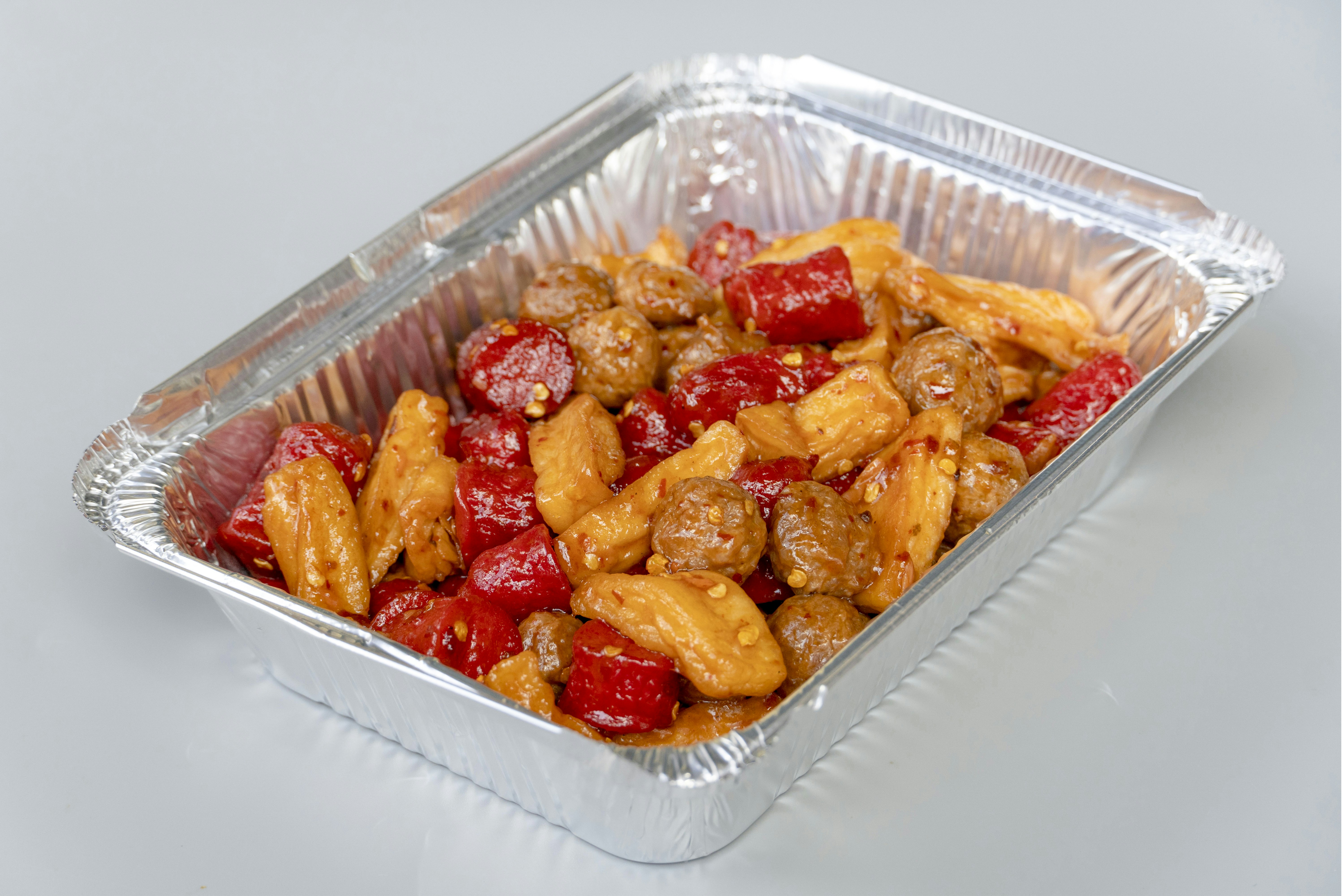 Golden Tray of Roasted Pasta with Charred Bites