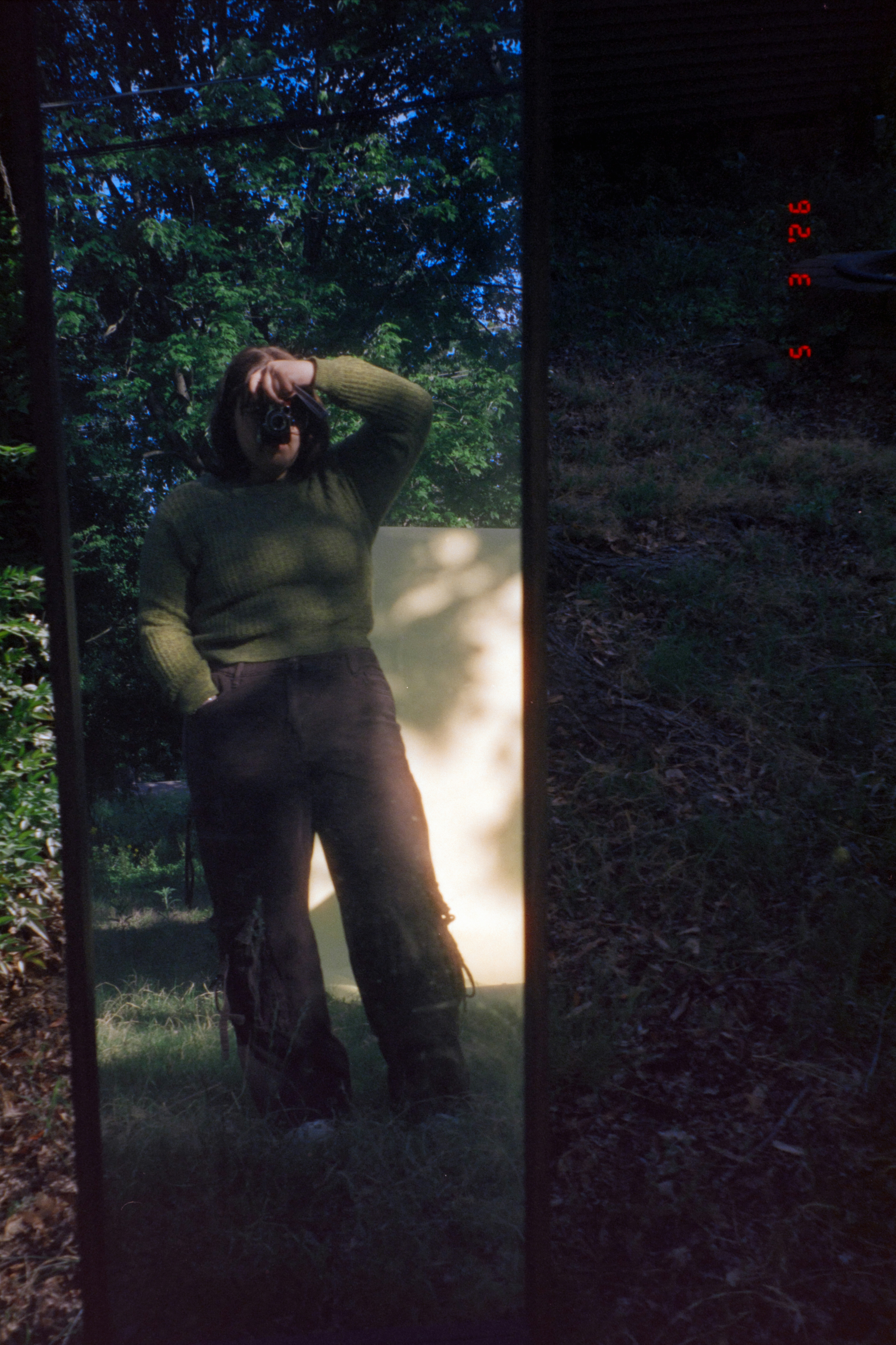 Mirror Portrait in Dappled Sunset Light