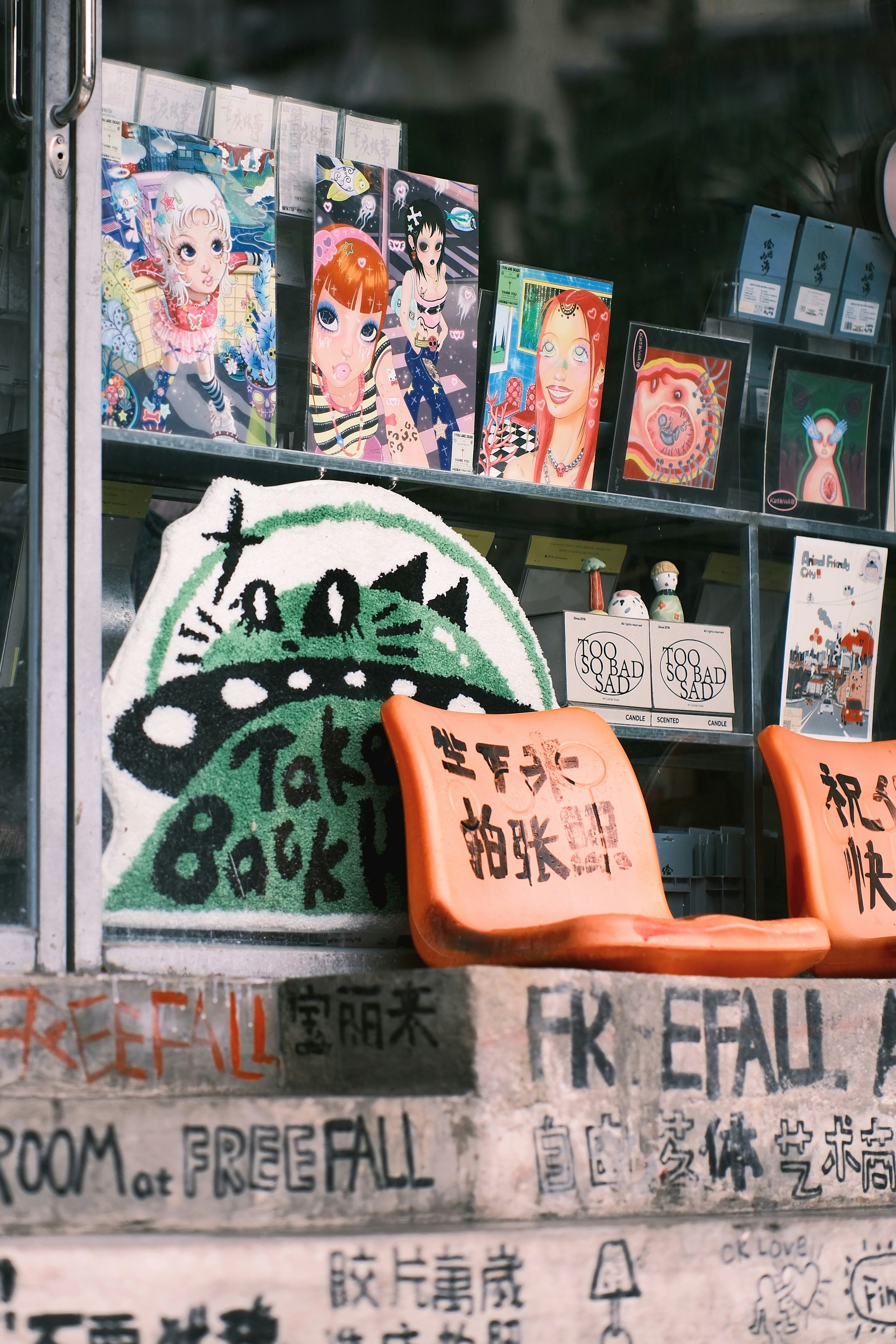 Shopfront Surfaces: Cartoon Portraits and Graffiti on Concrete Steps