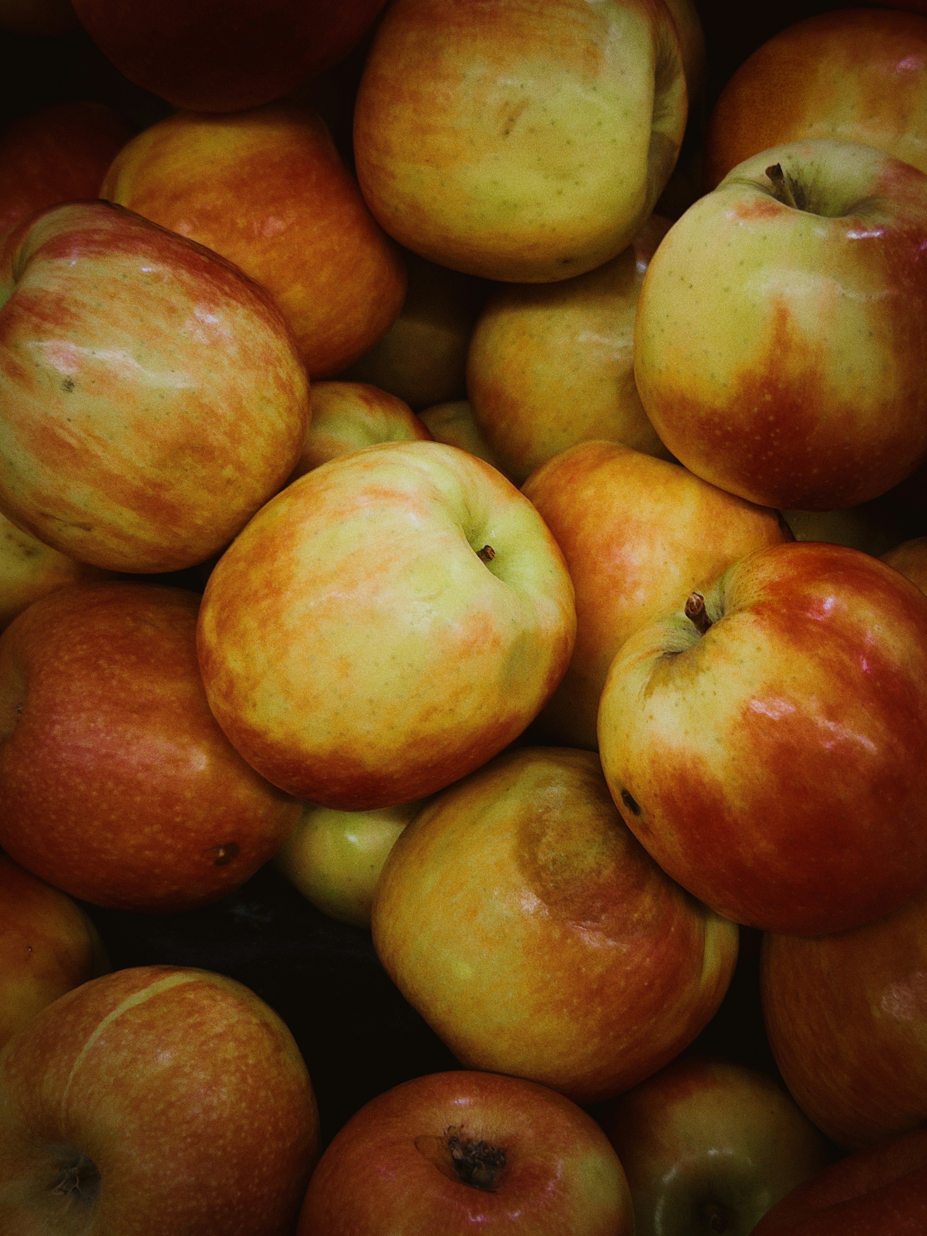 Close-Cluster of Apples: Warm Reds and Soft Highlights