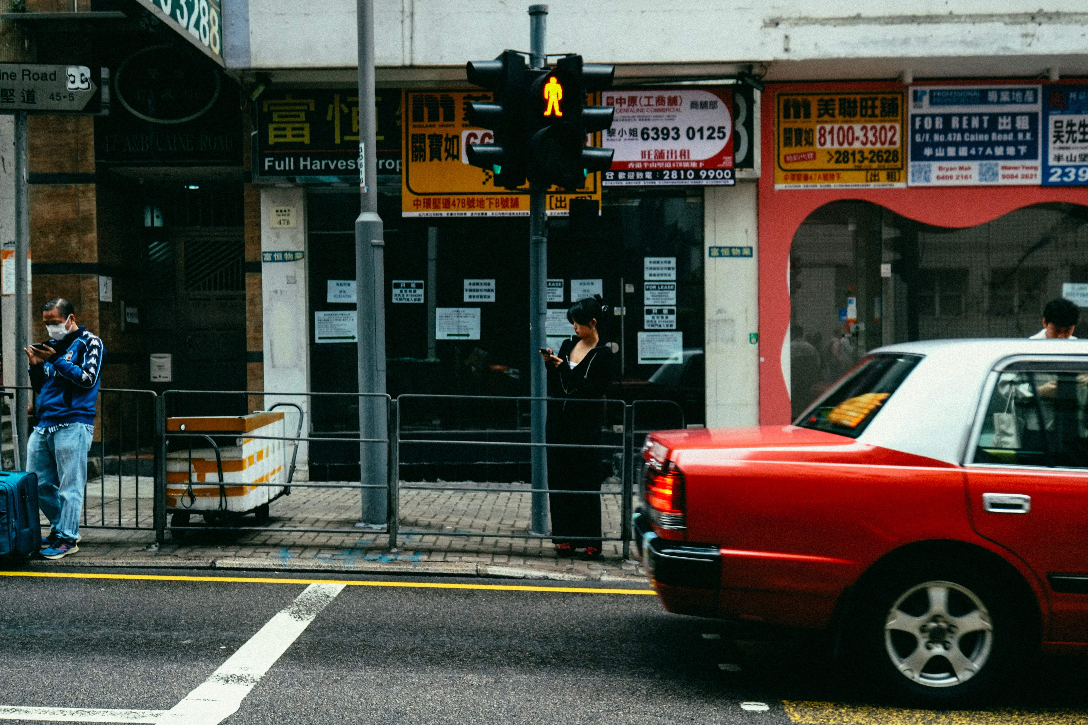 Crosswalk Quiet on a Busy Street