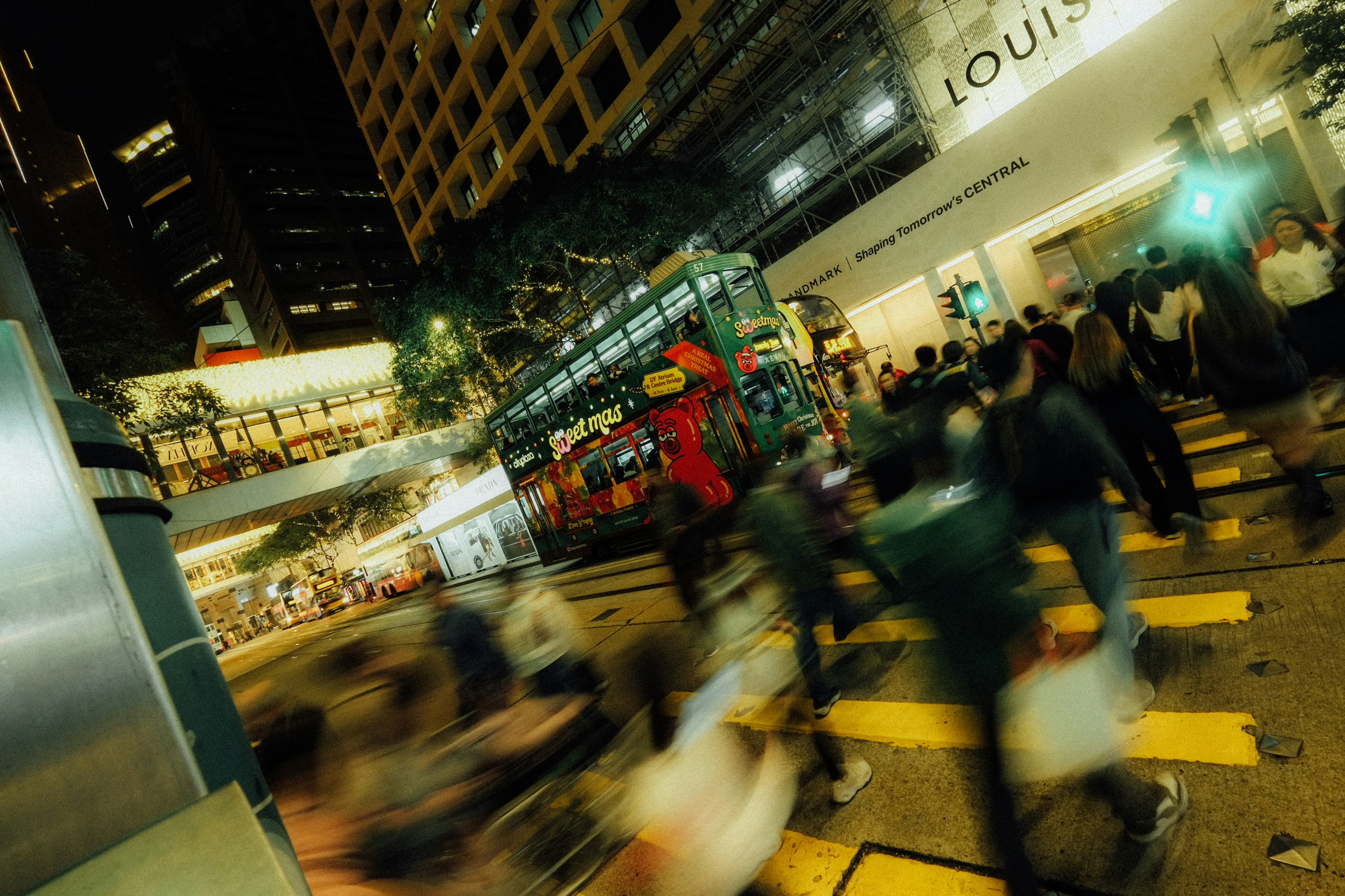 Urban Motion Blur at Street Level: A Night of Crowds and Neon