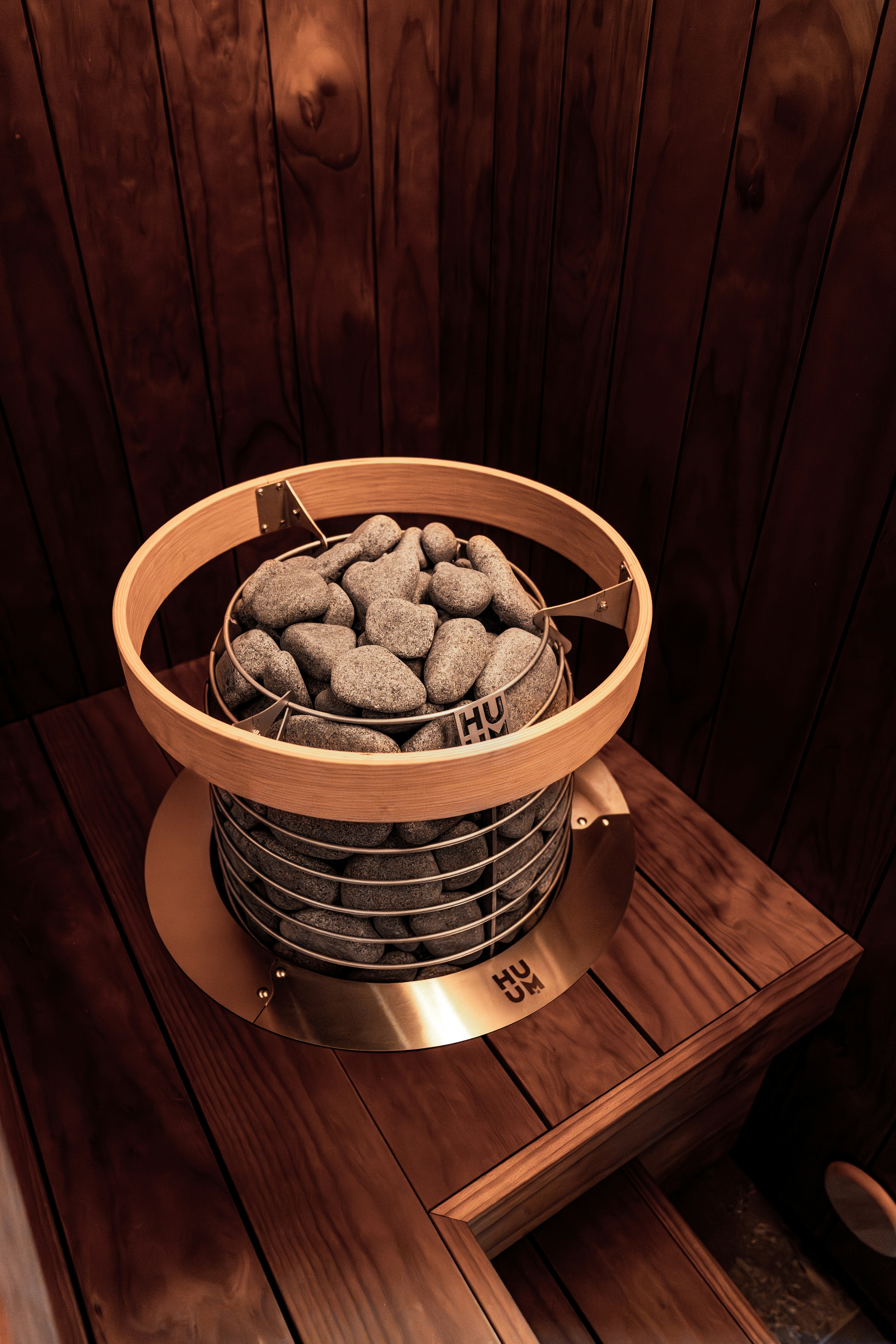 Stone Ember in a Wooden Sauna