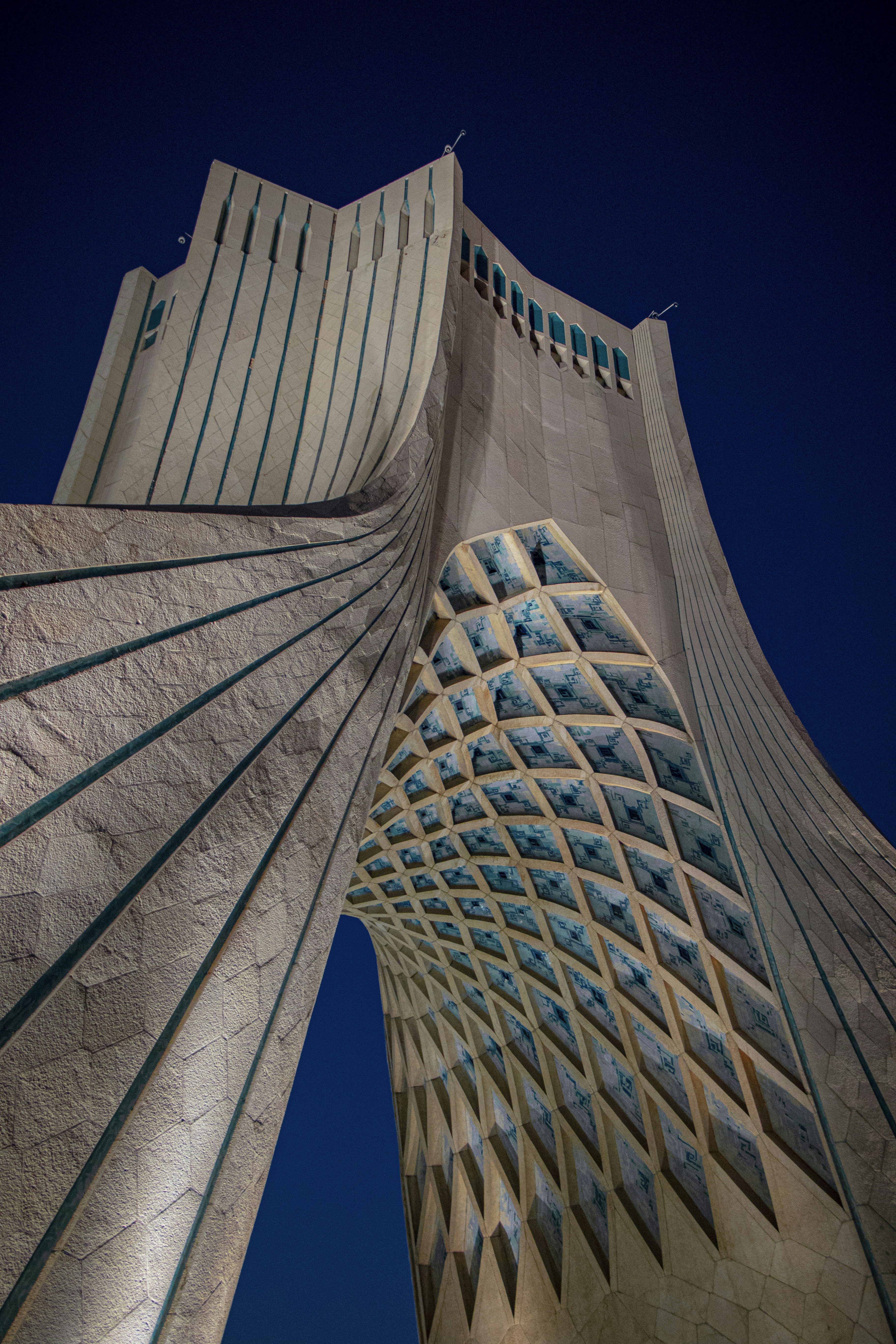 Aerial Ascent: The Arching Ties of Tehran’s Azadi Memorial (abstracted perspective)