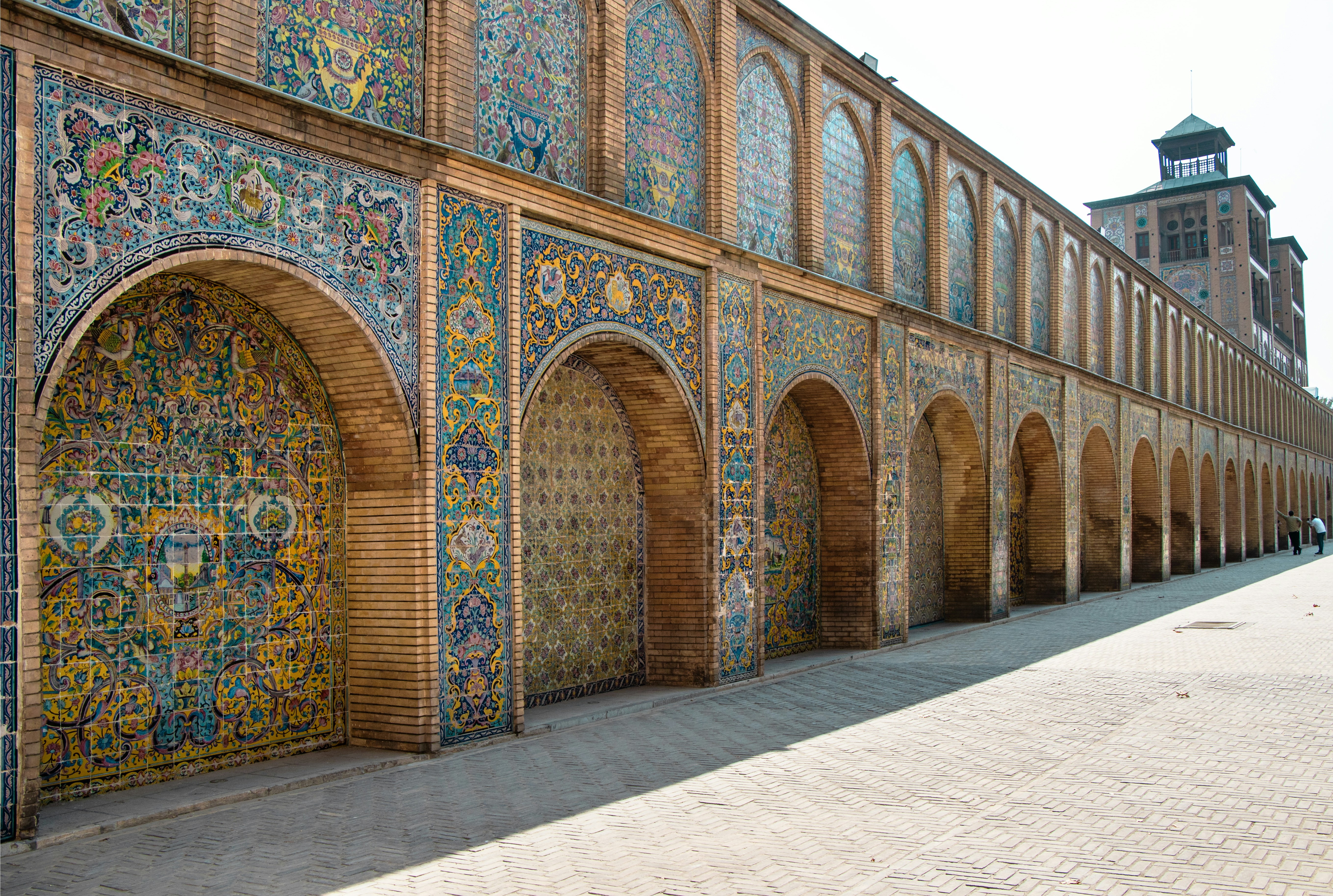 Arcaded Mosaic Corridor of Colorful Tiles
