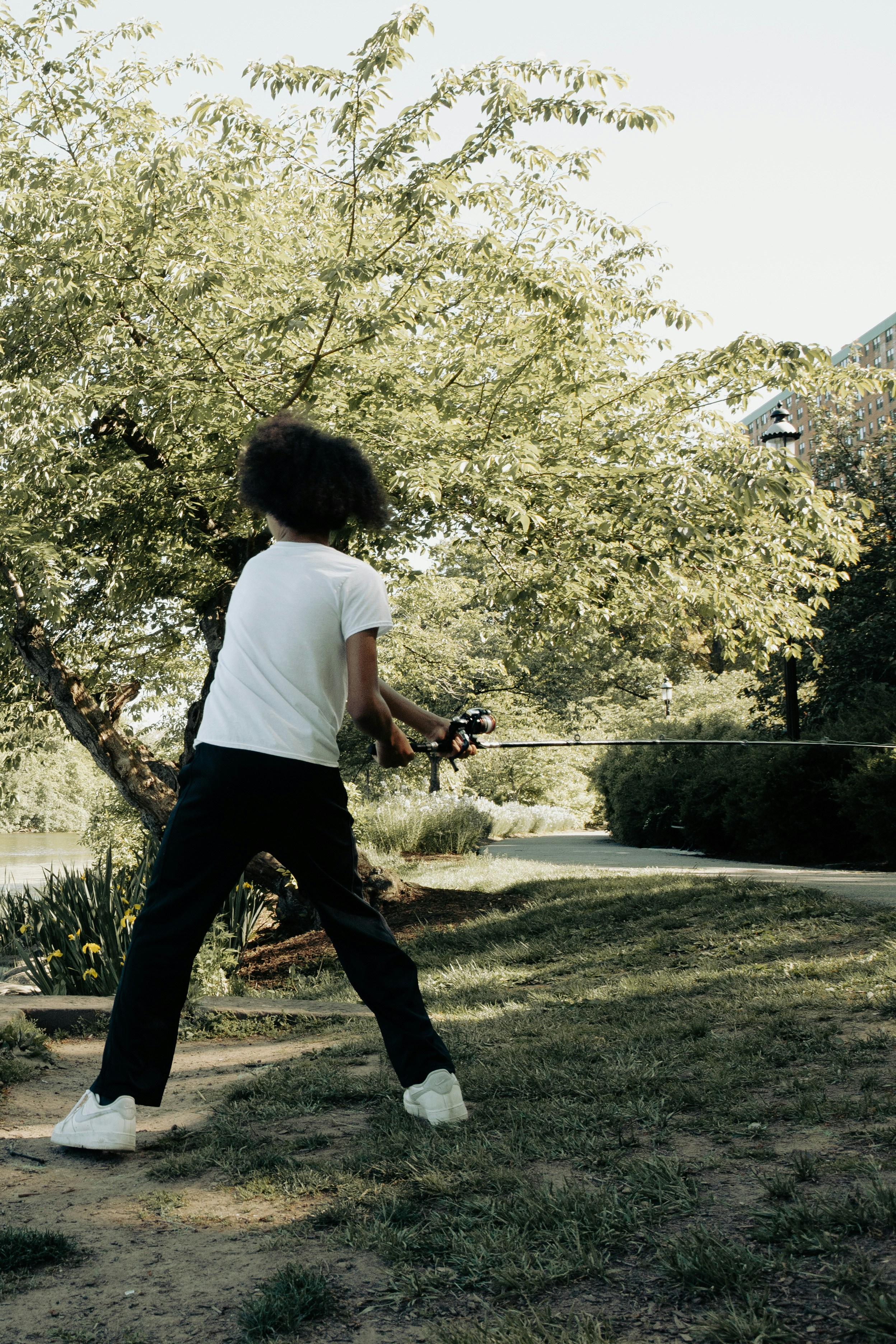 Lunging with a Rope: A Youthful Moment in the Park