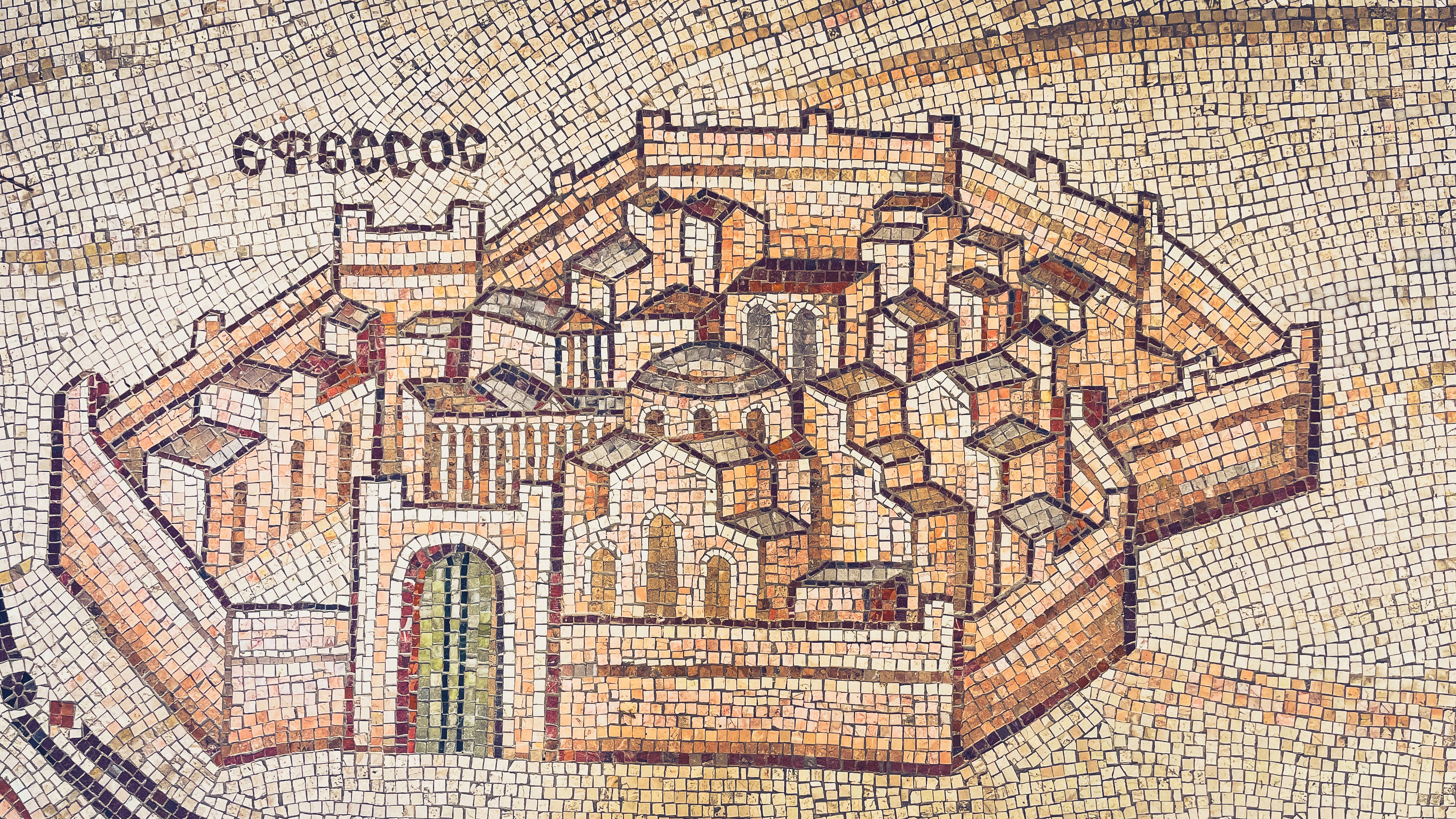 Fortress Mosaic: A Walled Citadel Crafted in Tiles