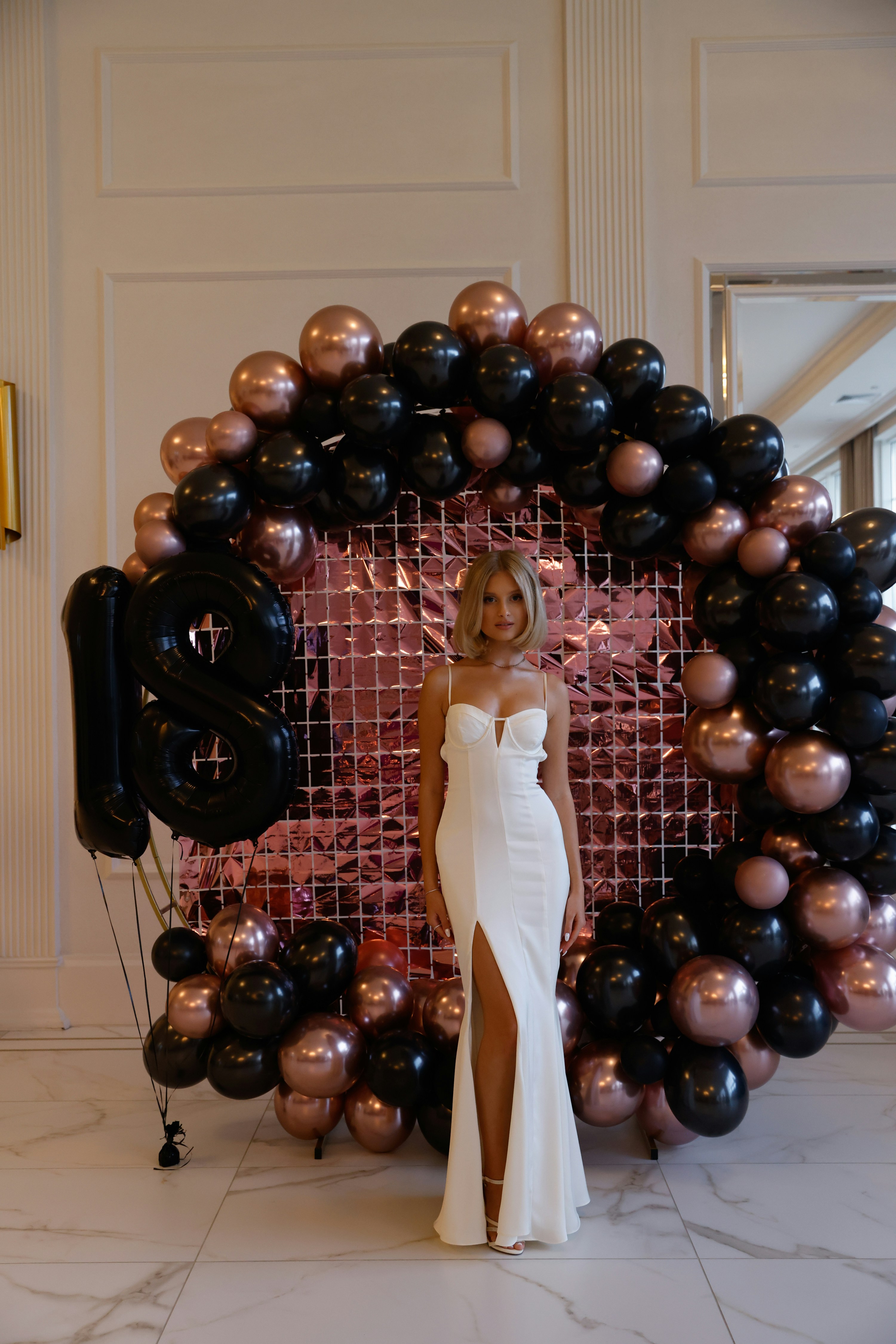 Glamour Under a Balloon Arch: A Night of Portrait Frills