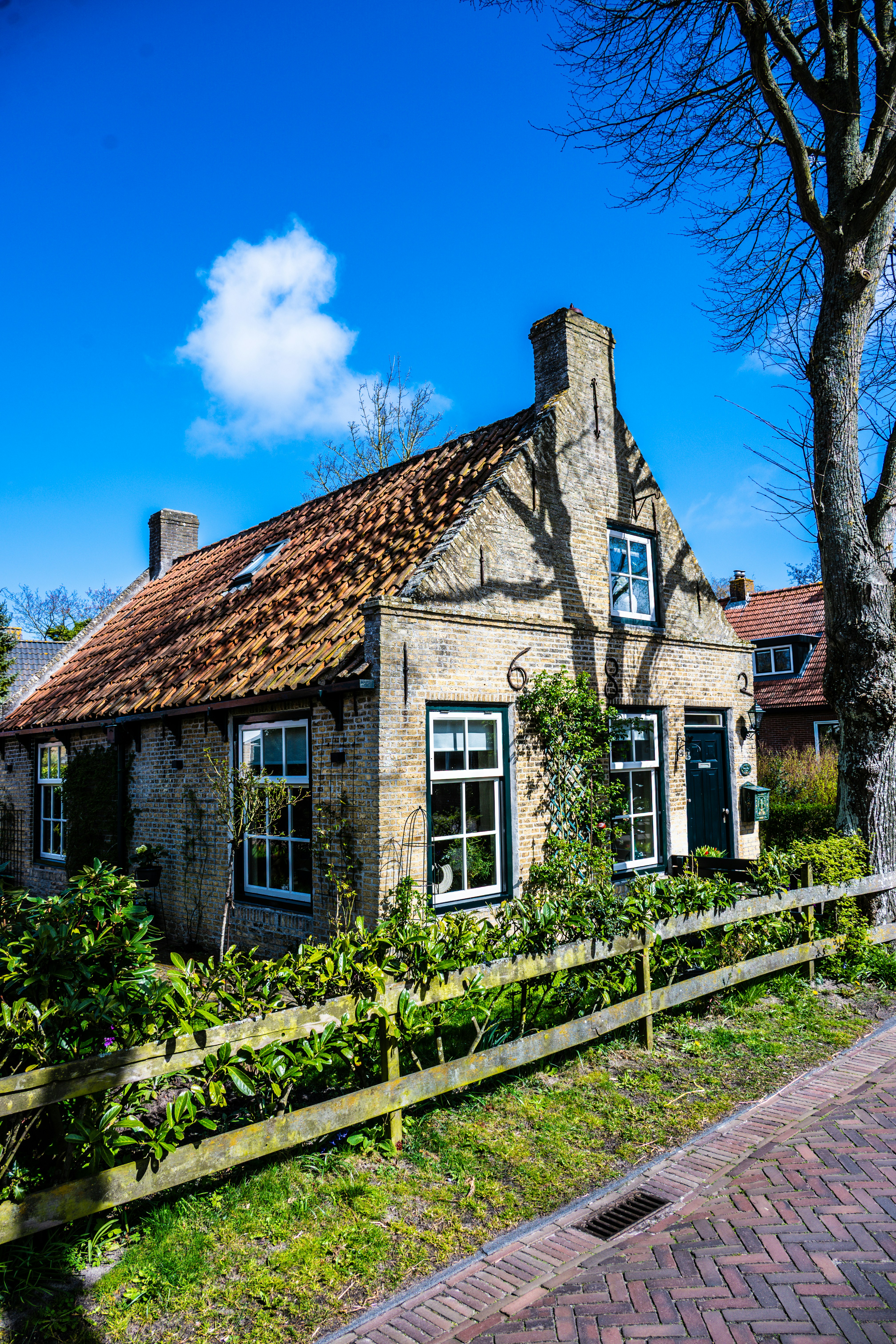 Cottage Facade in Sunlit Dutch Village