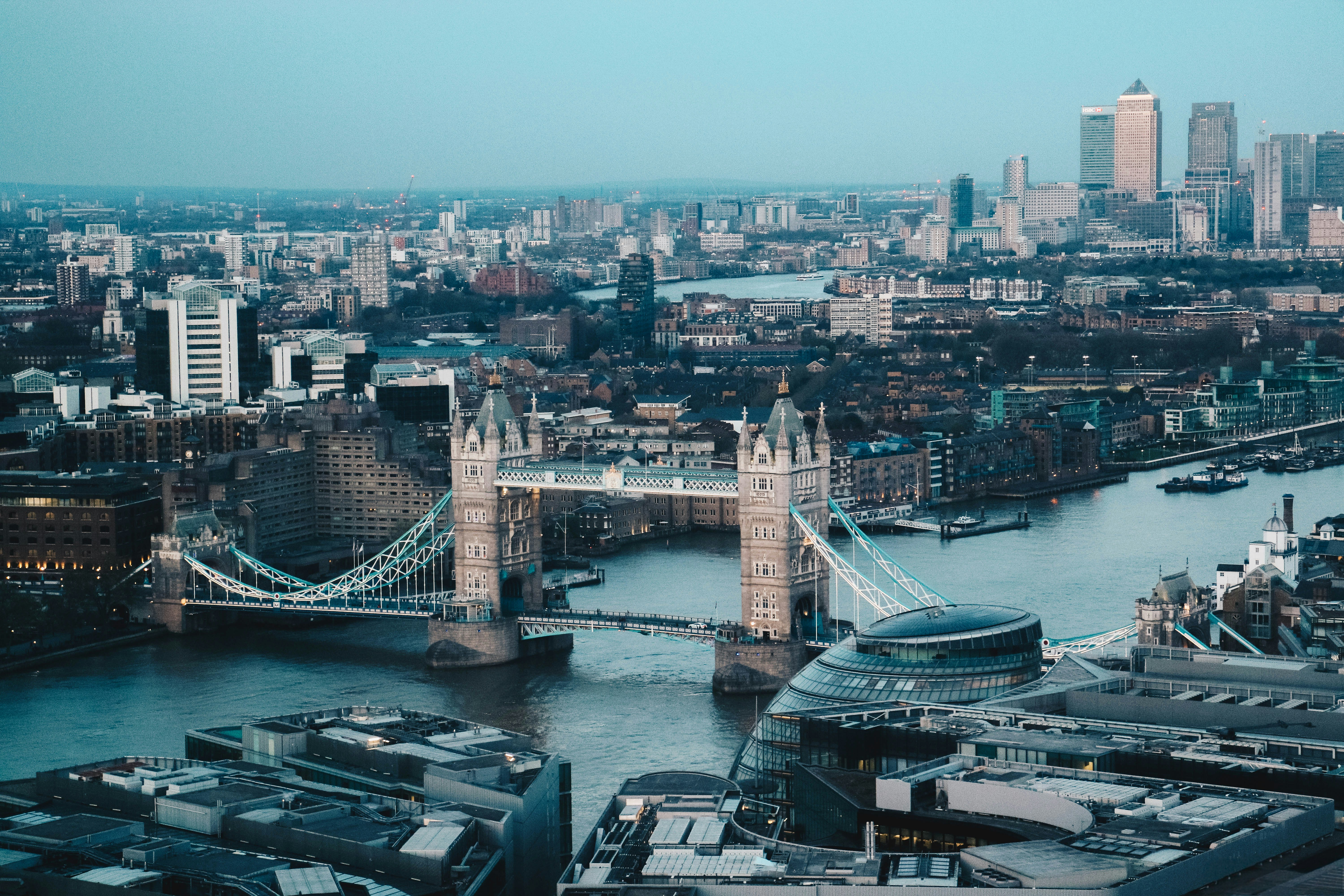 Tower Bridge Rising Over the Thames: A Cityscape in Soft Hue