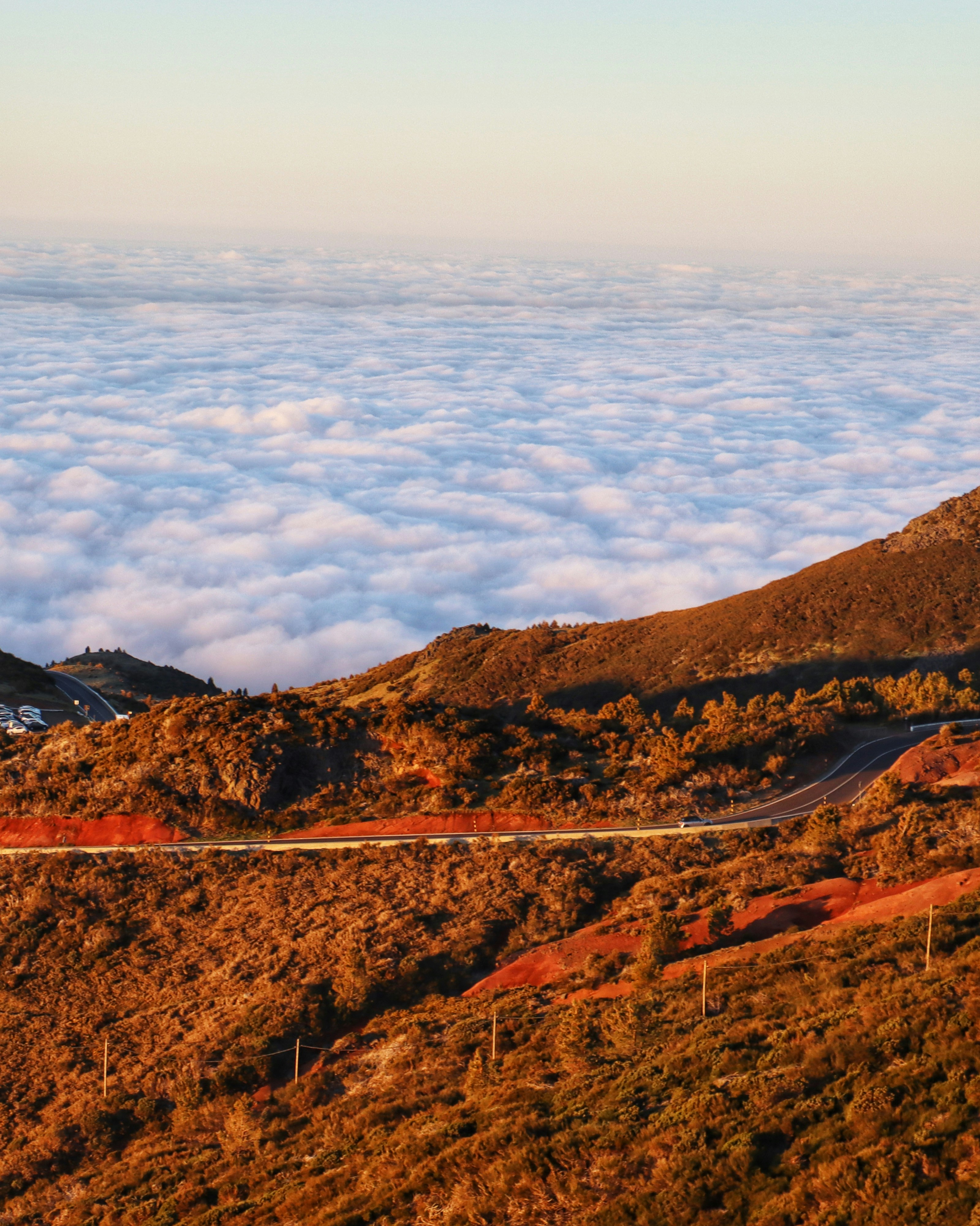 Coastal Ridge Above a Sea of Clouds at Sunset