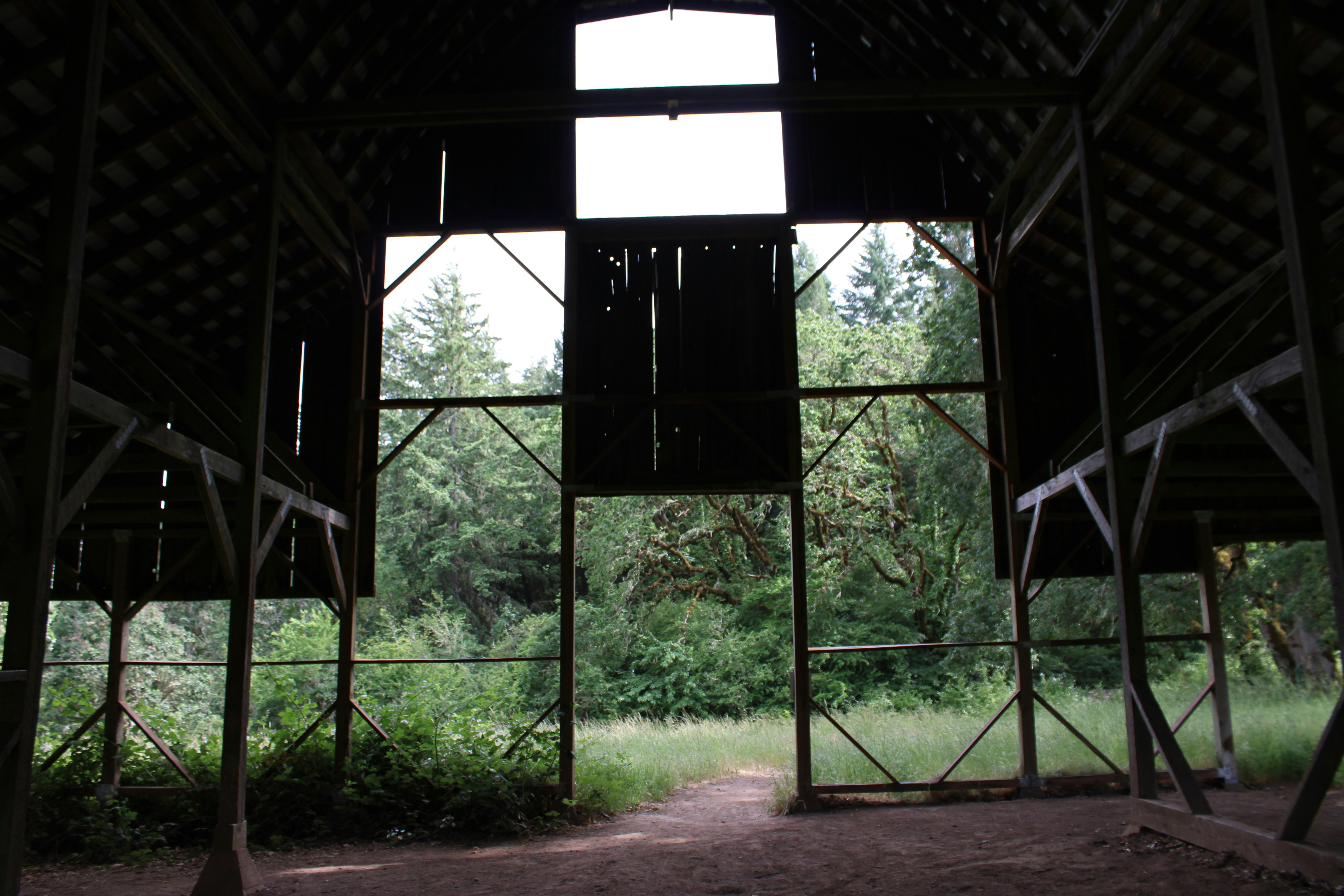 Open Silo Gate to a Green Clearing
