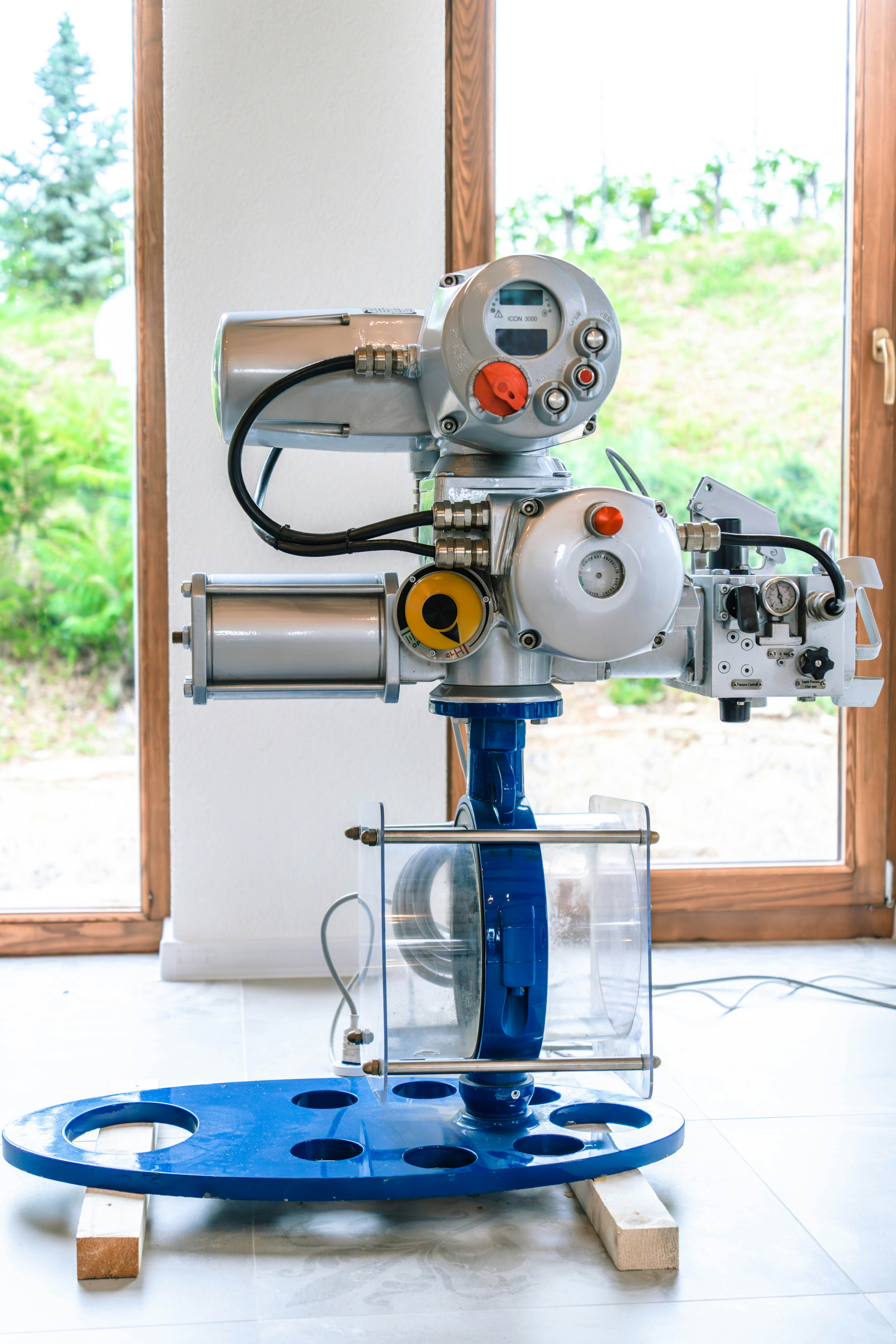 Lab Machinery in Focus: A Precision Instrument by the Window