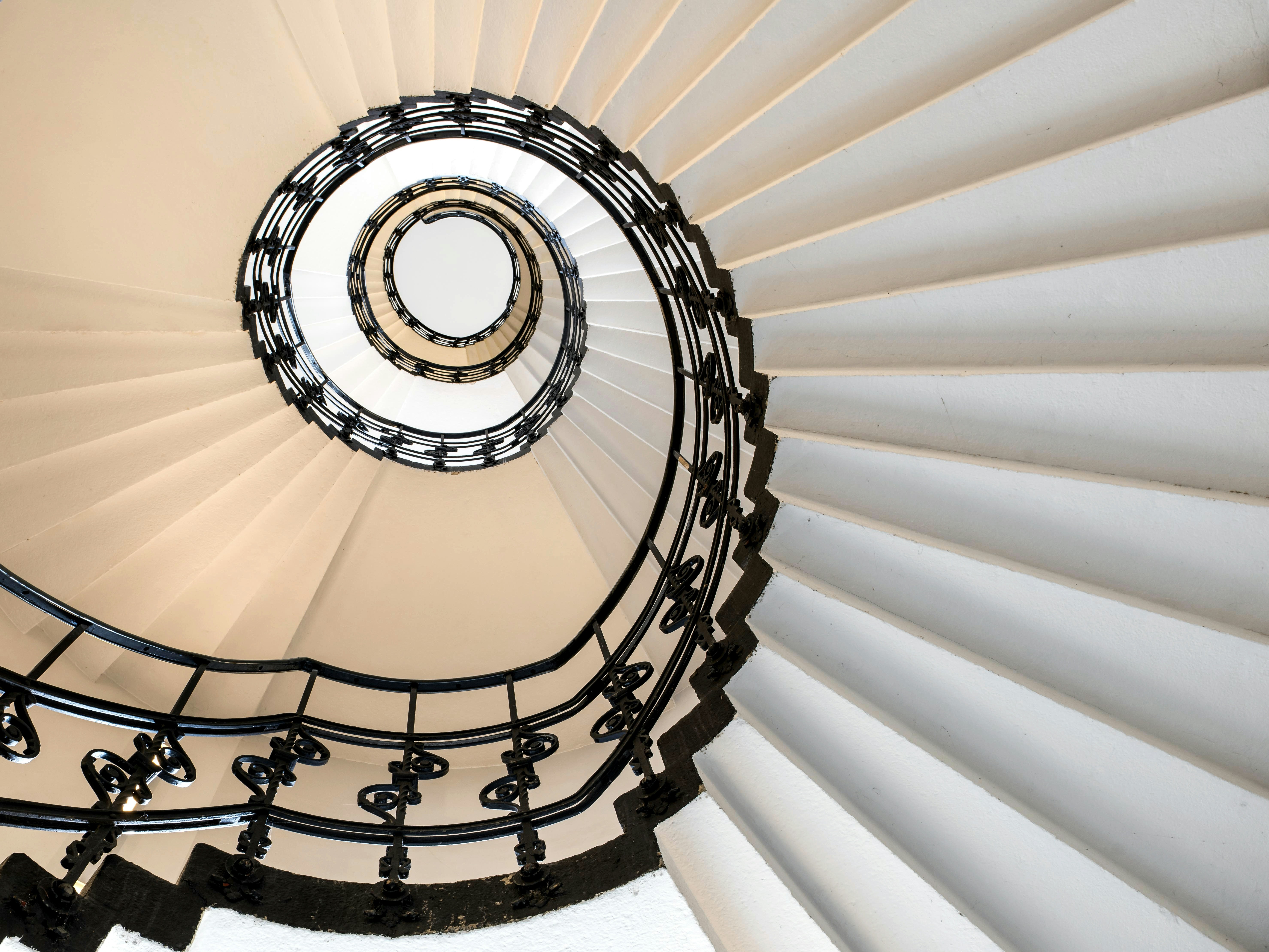 Spiraling Staircase: The Quiet Geometry of Light and Iron