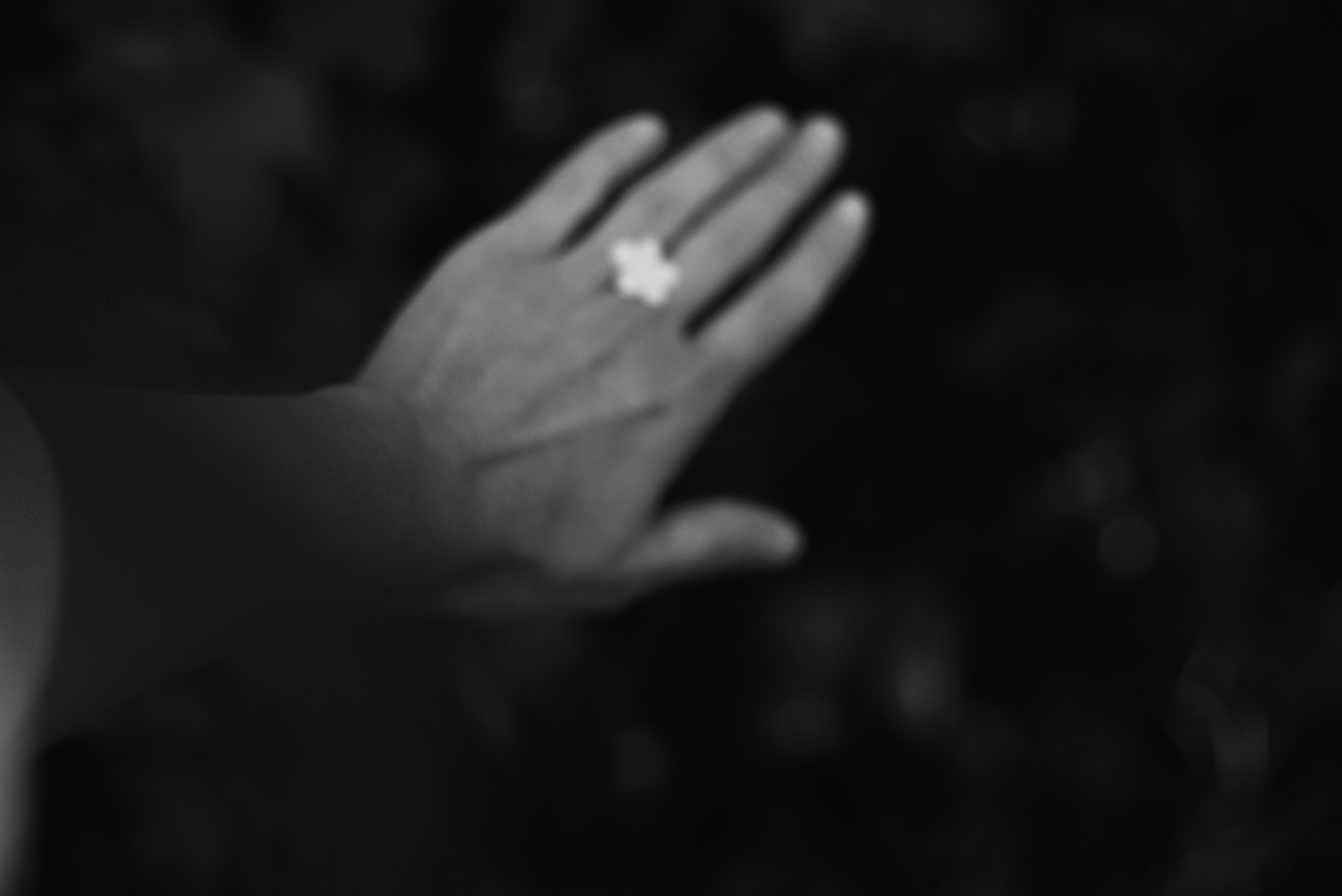 Subtle Ring of Promise: A Hand with a Delicate Ring in Soft Blur