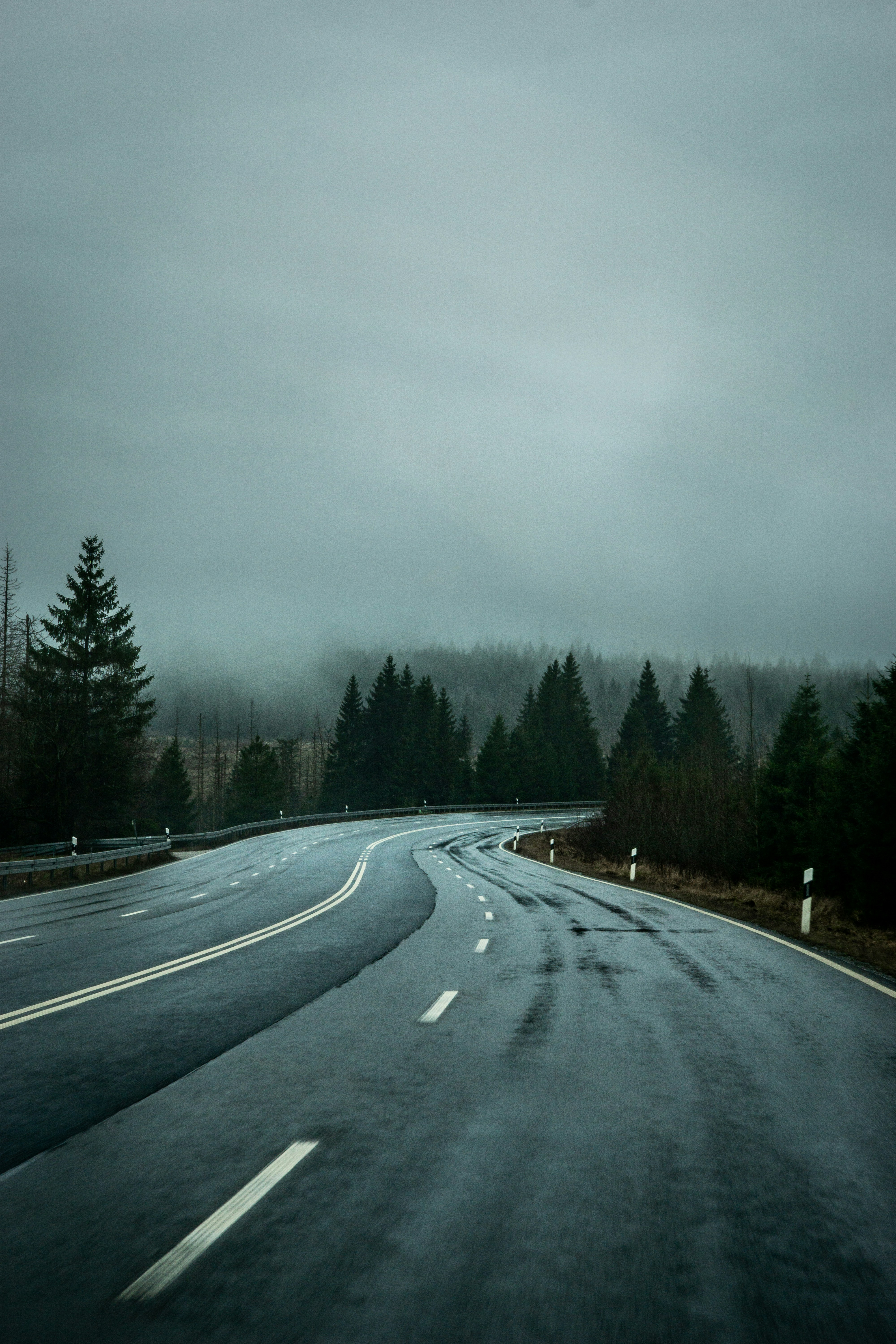 Desolate Highway Into Mist