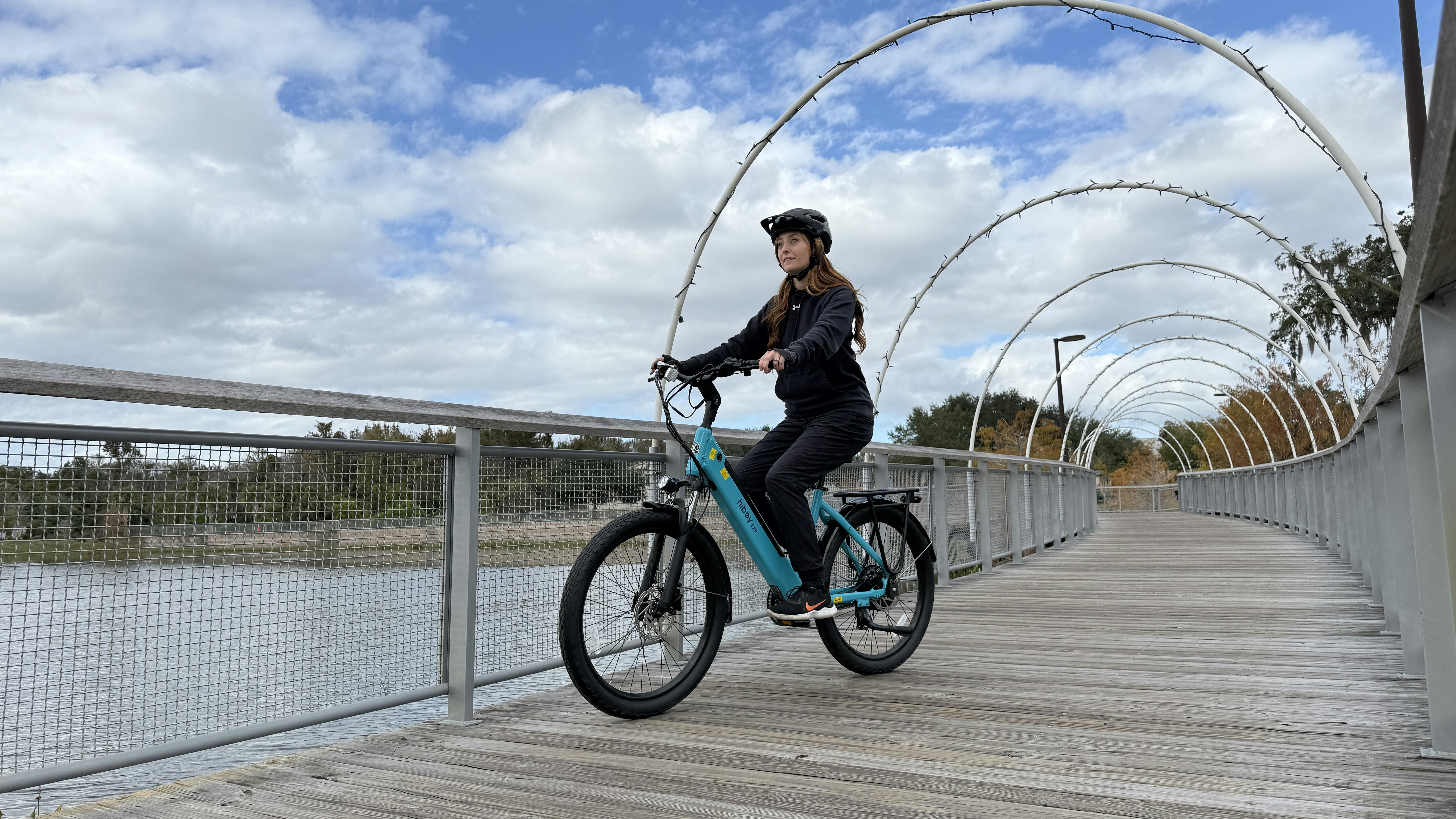 Rider on a Curved Ringed Bridge: Focused Adventure