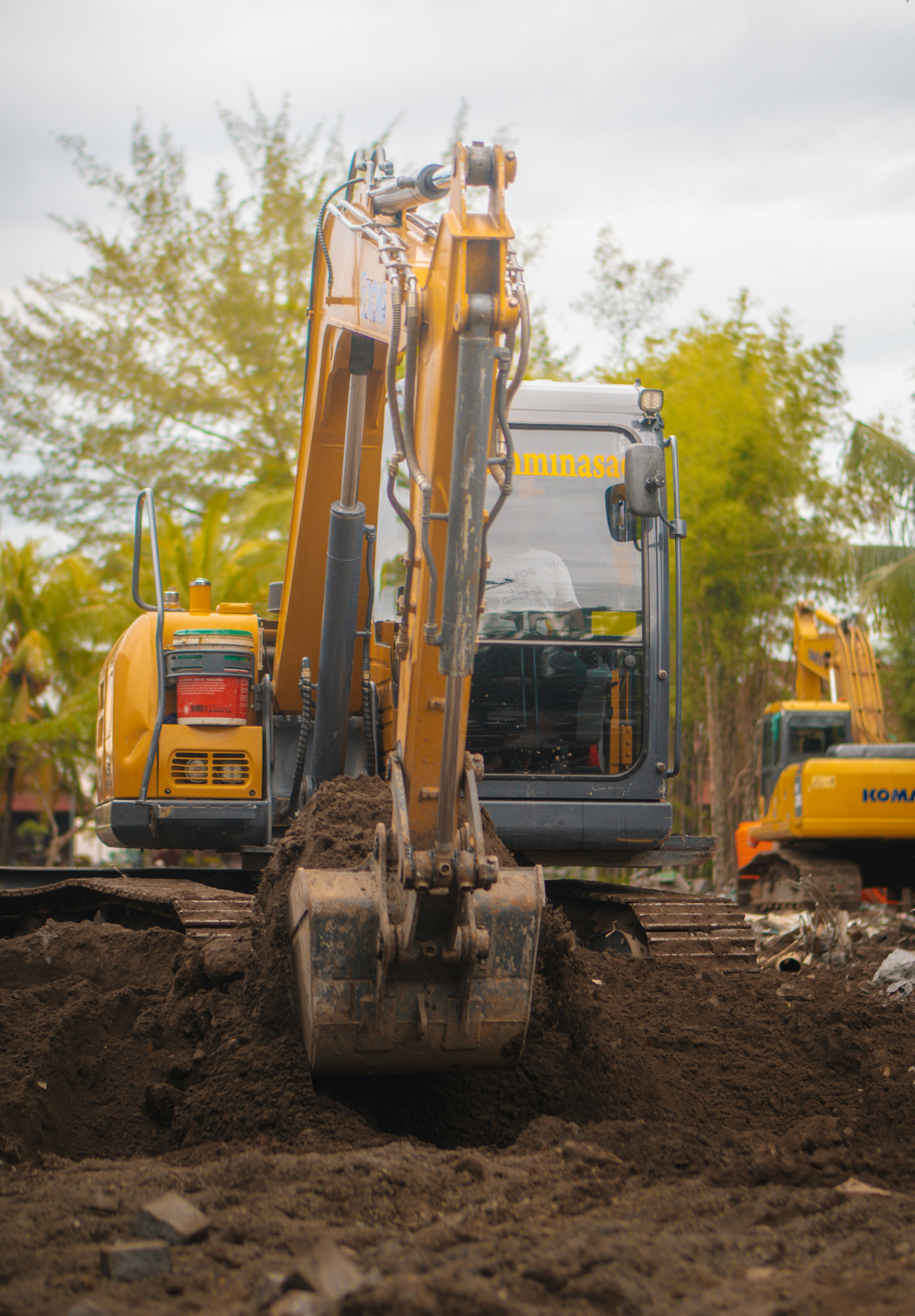 Front Loader at Work: Digging Into a Construction Scene