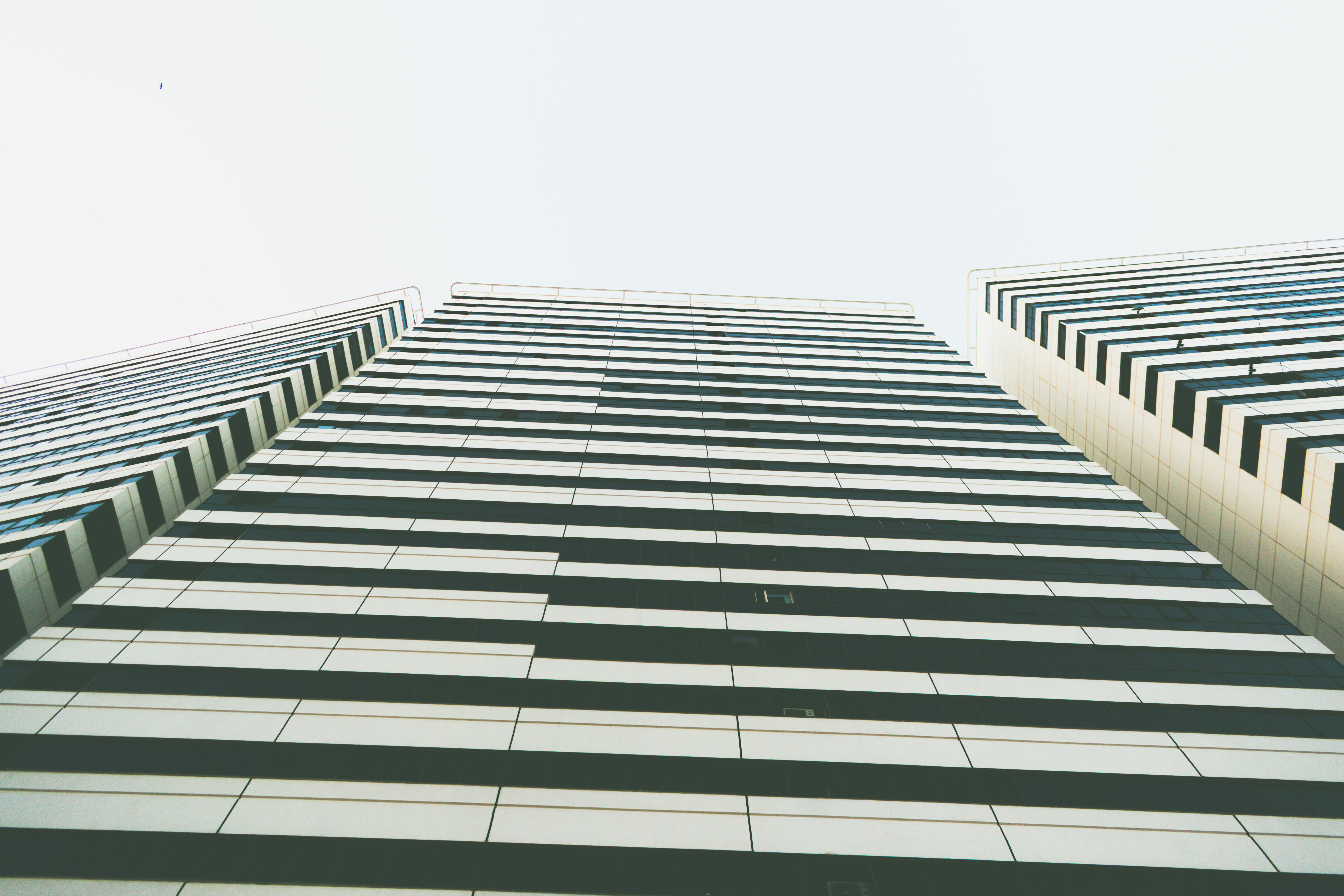 Upward Gaze: Facades Receding Toward the Sky