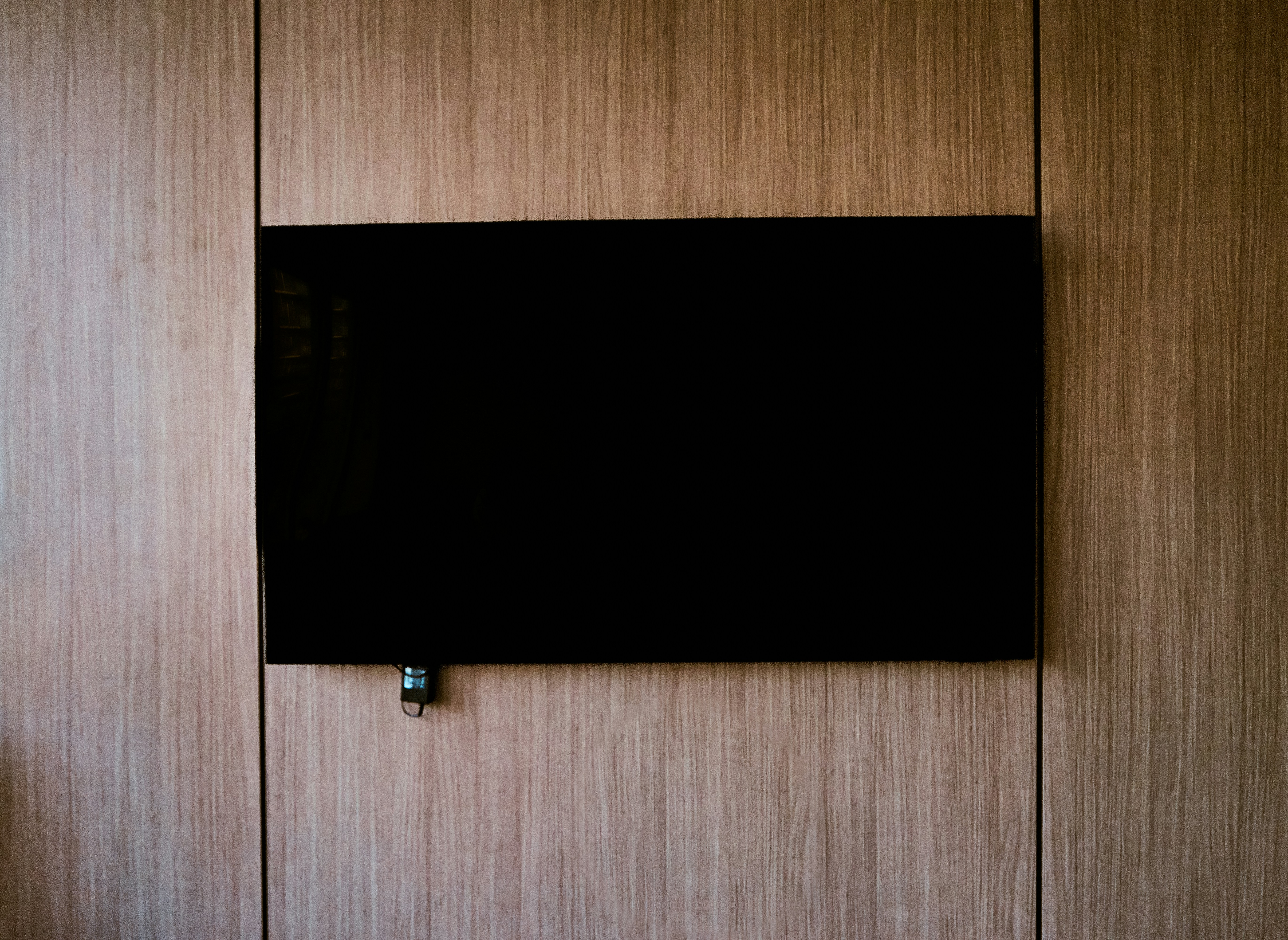Hidden Screen, Quiet Woodgrain: A Wall-Med TV in Subtle Space