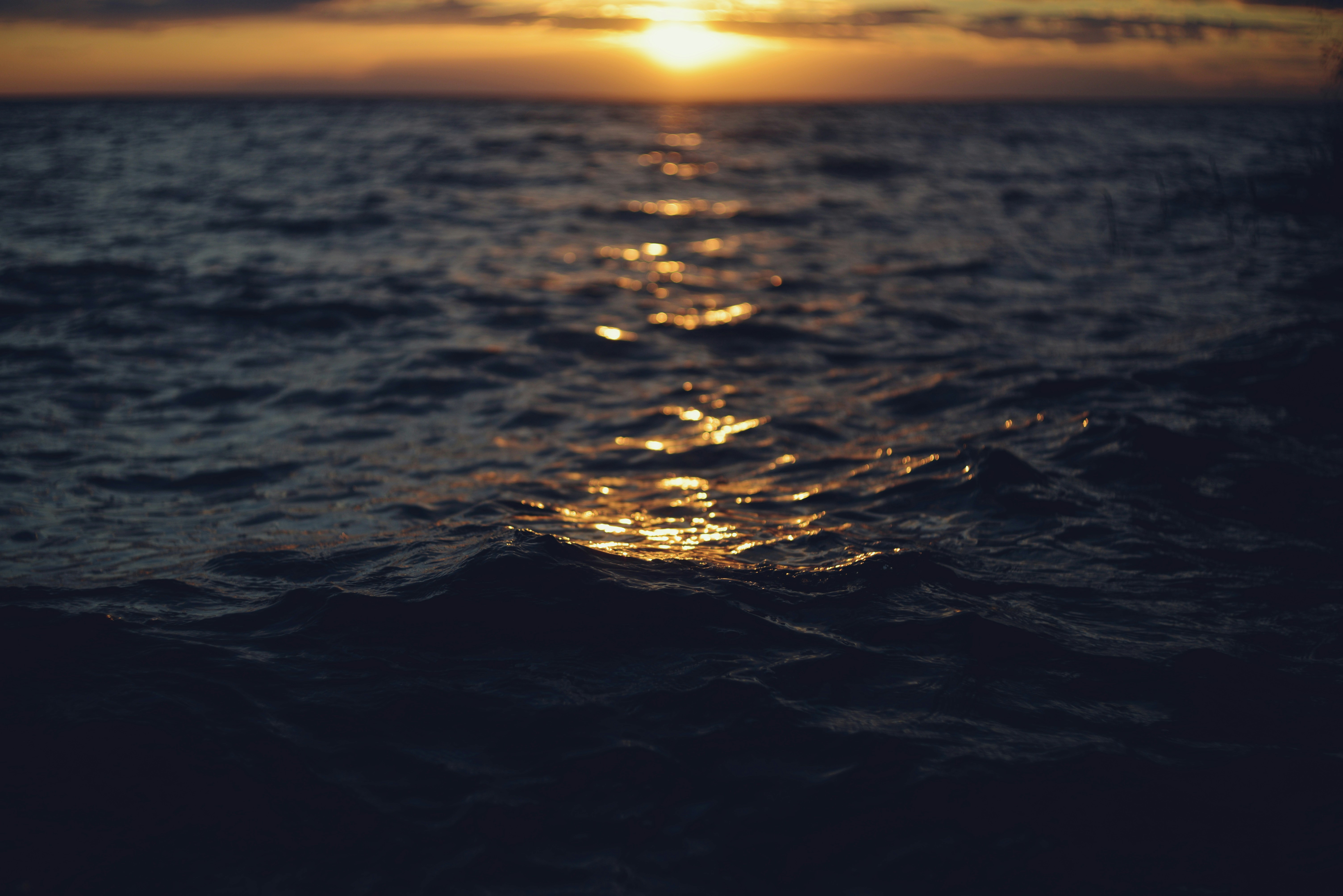 Sunlit Horizon on Quiet Seas