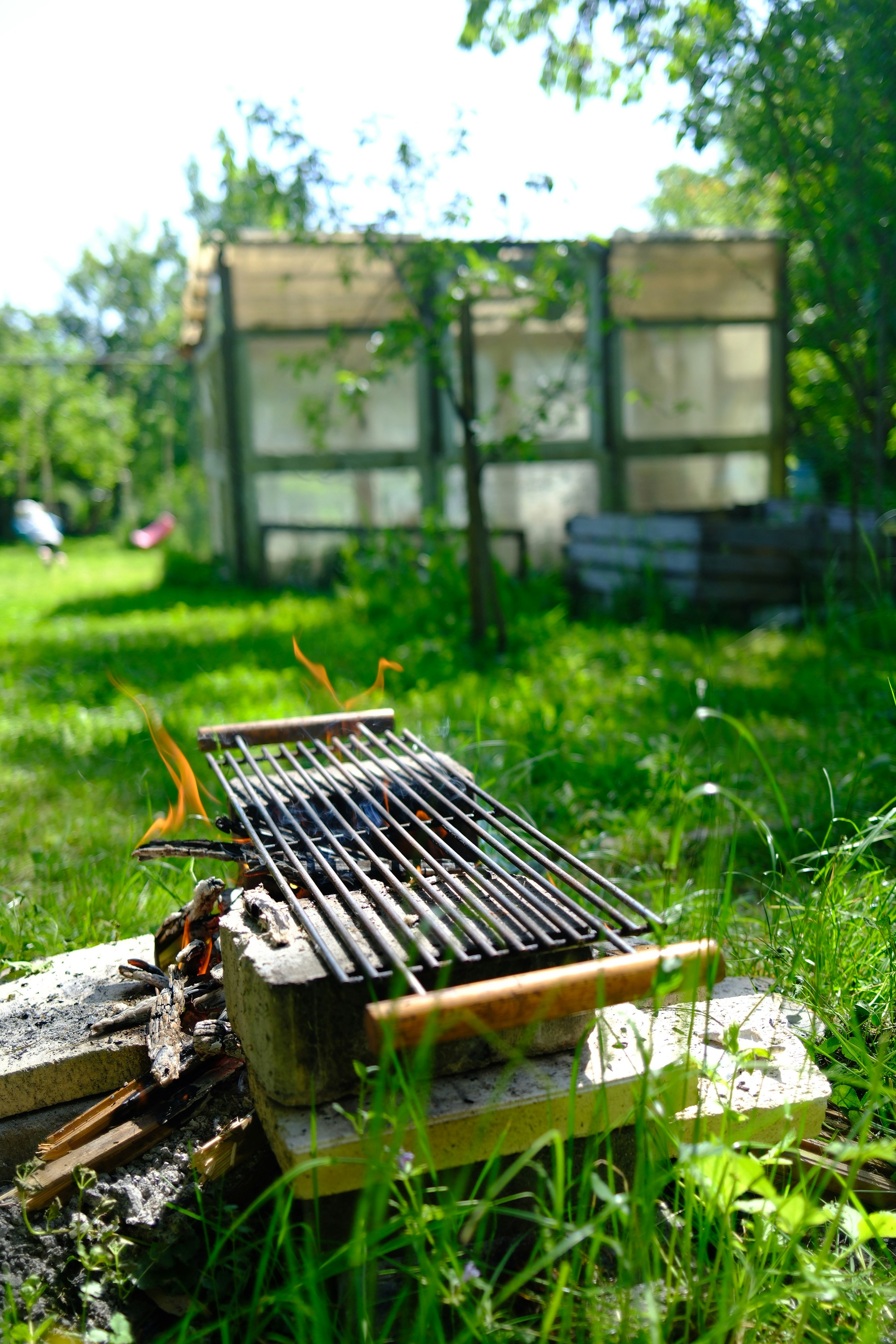 Charred Circles and Green Quiet: A Backyard Grill in Focus