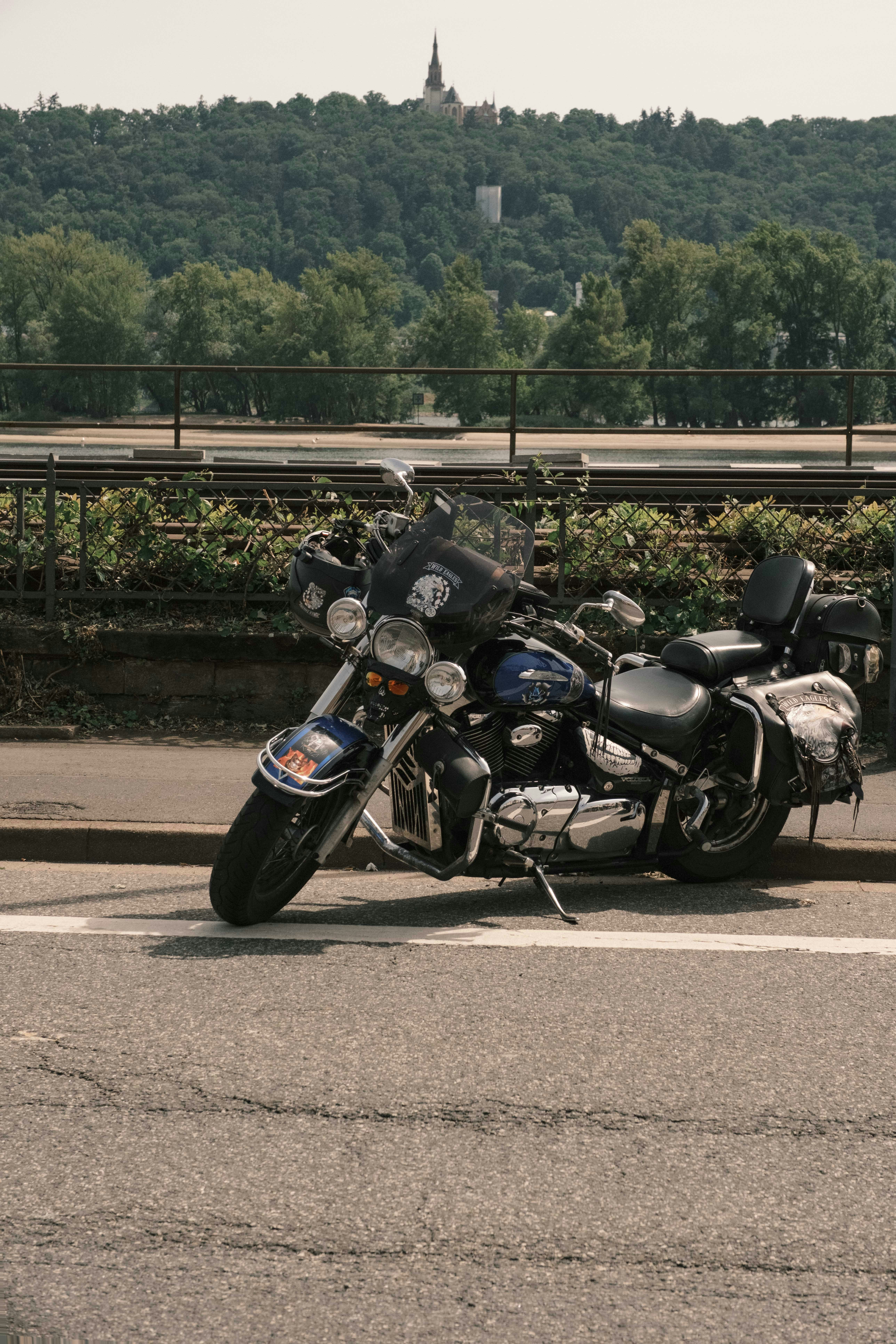 Chrome and Leather on the Riverside Road