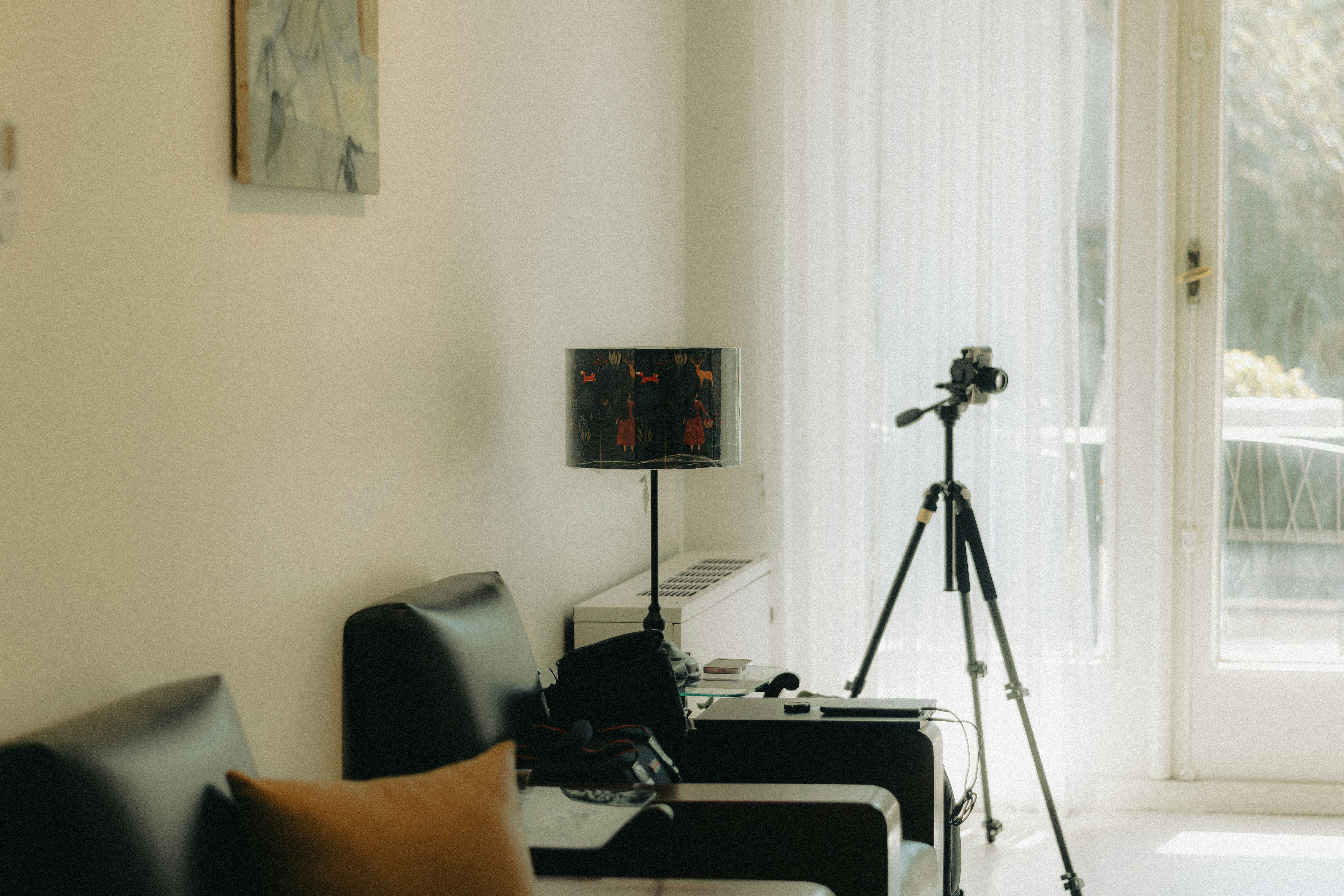 Quiet Studio: A Quiet Corner with a Tripod Silhouette