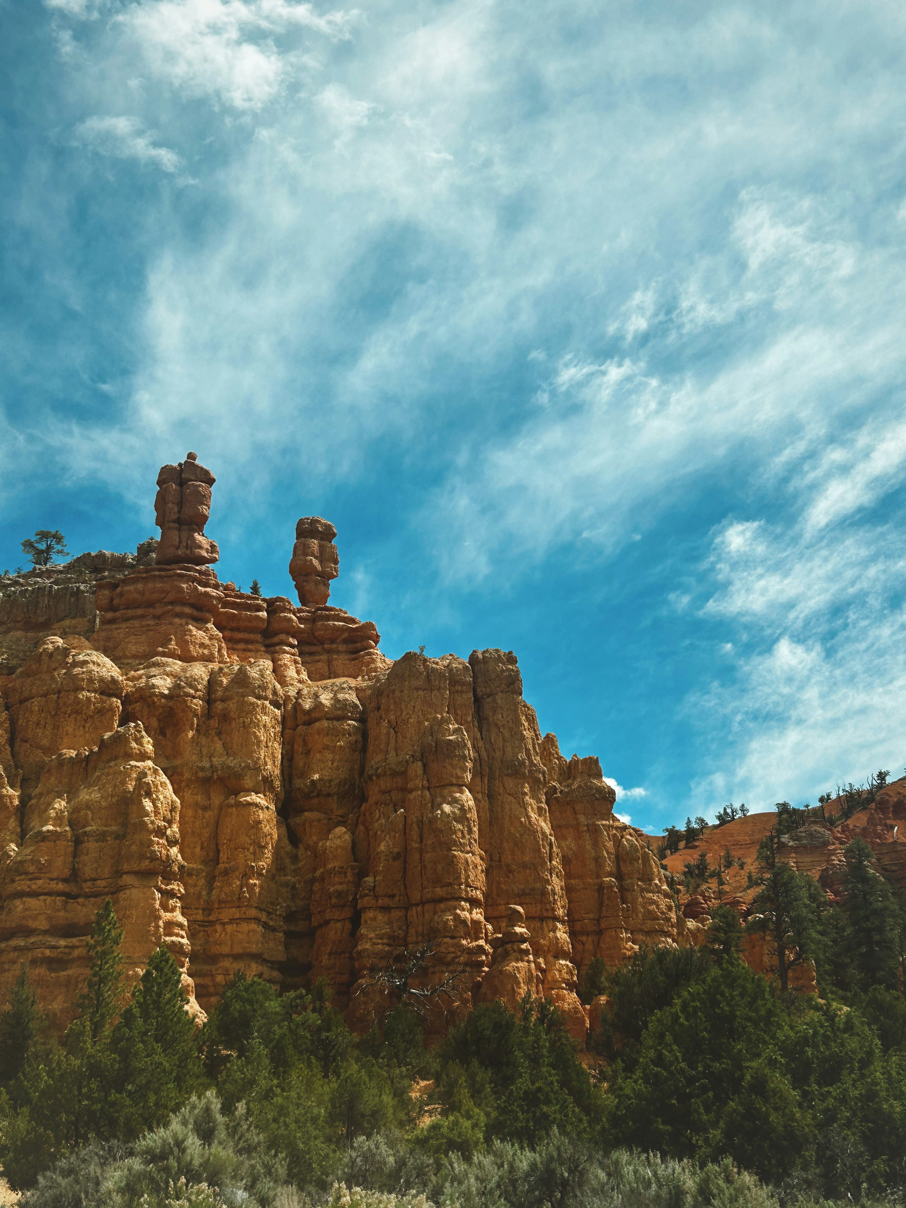 Crimson Towers under a Cedar-sky