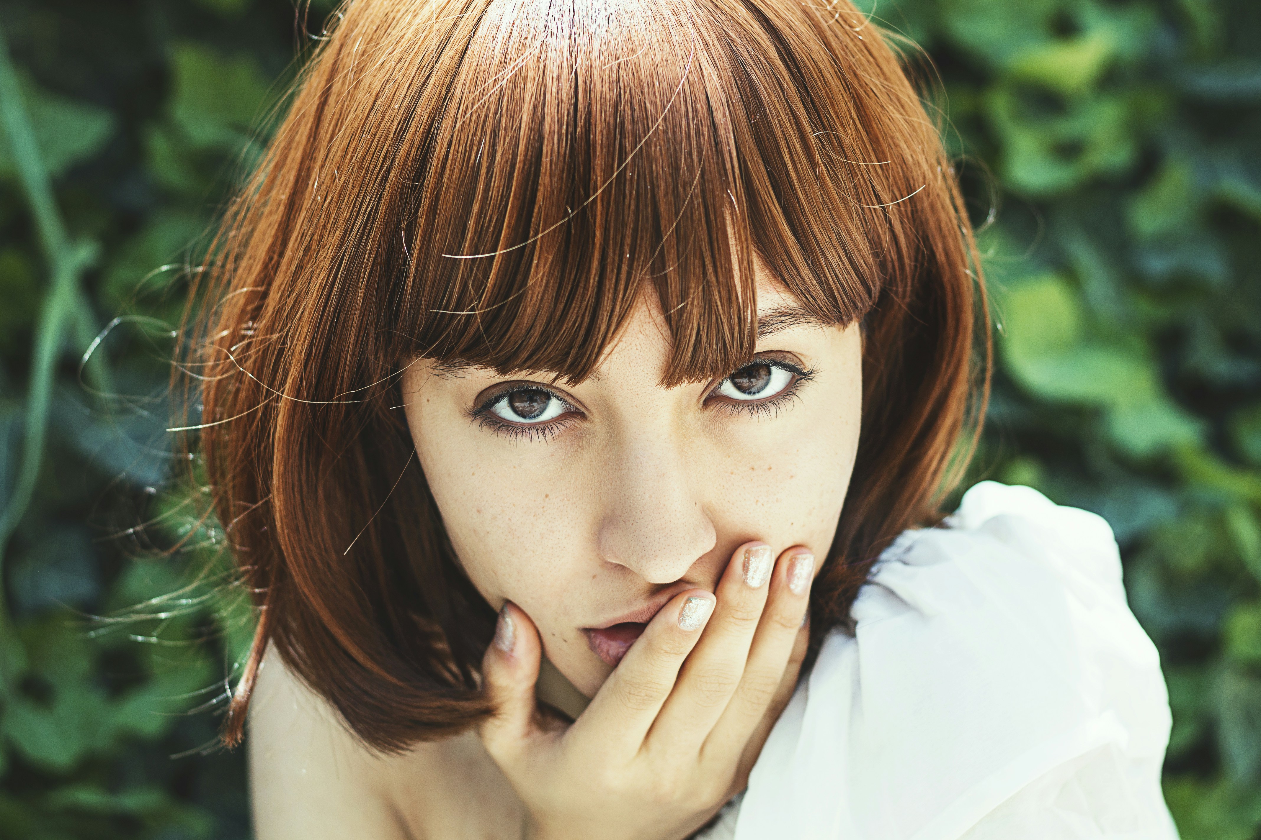 Quiet Gaze in a Garden Portrait