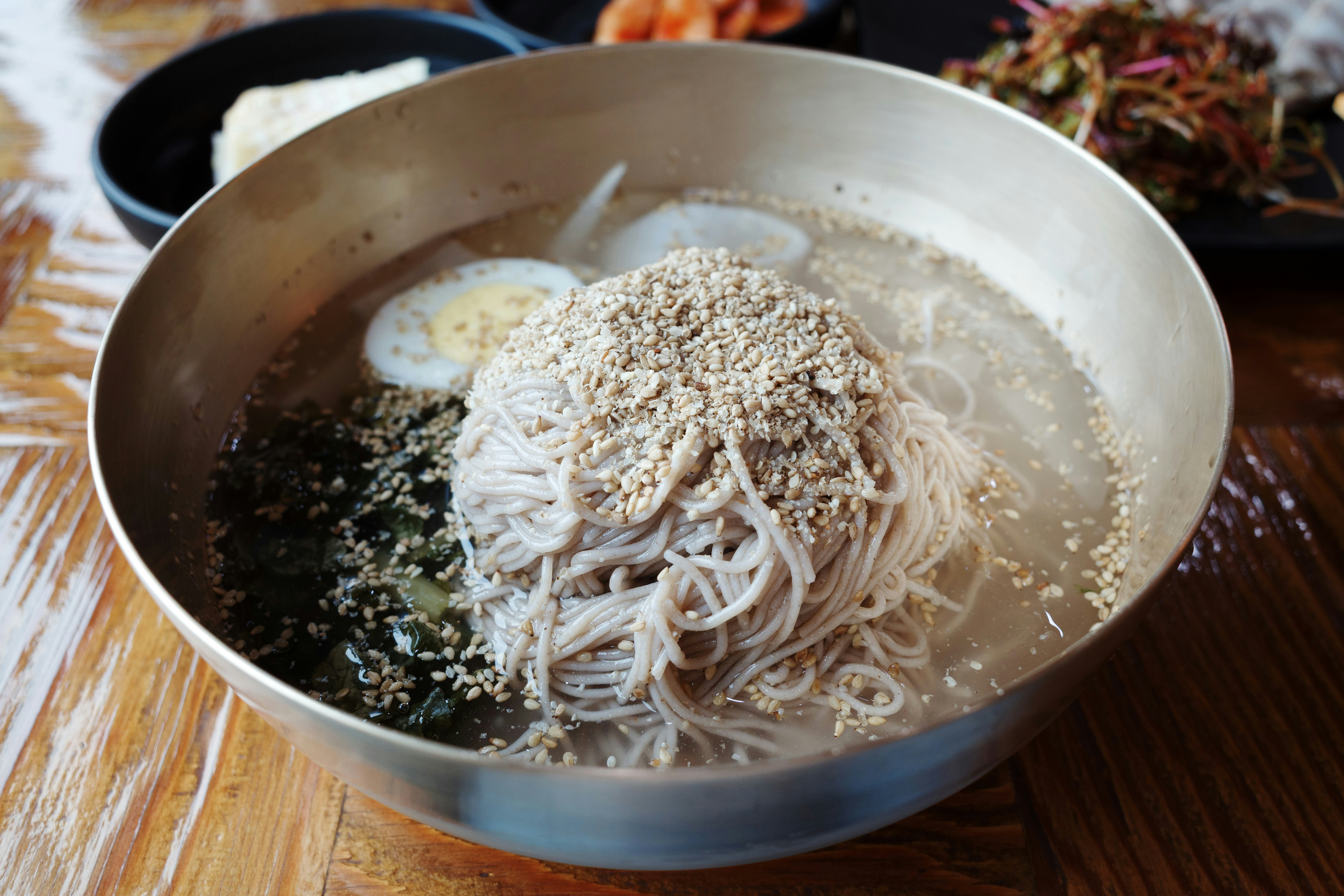 Sunlit Noodle Vessel: Steam and Sesame in a Quiet Bowl