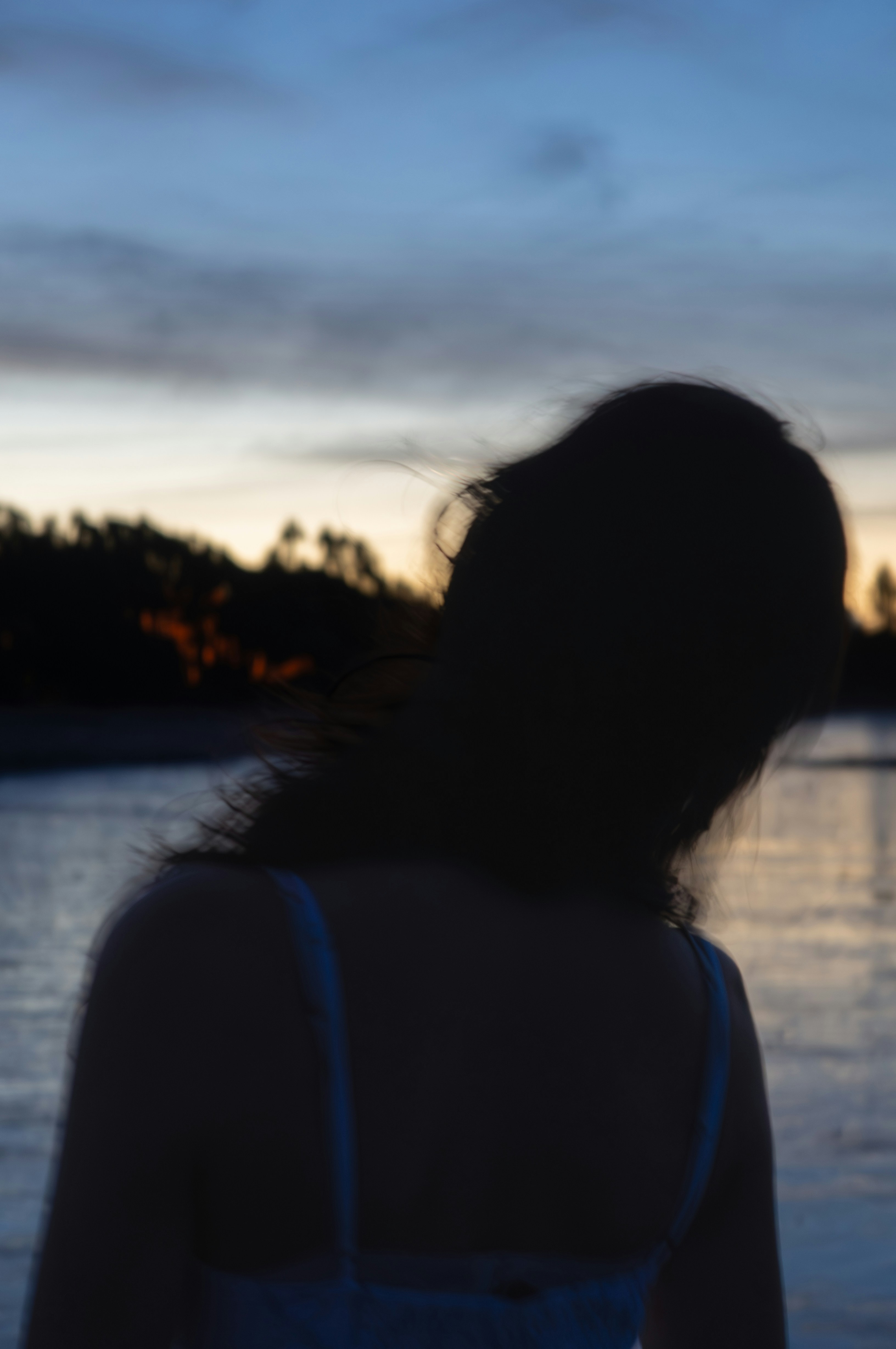 Silhouette at Dusk: A Quiet Turn Toward the Water