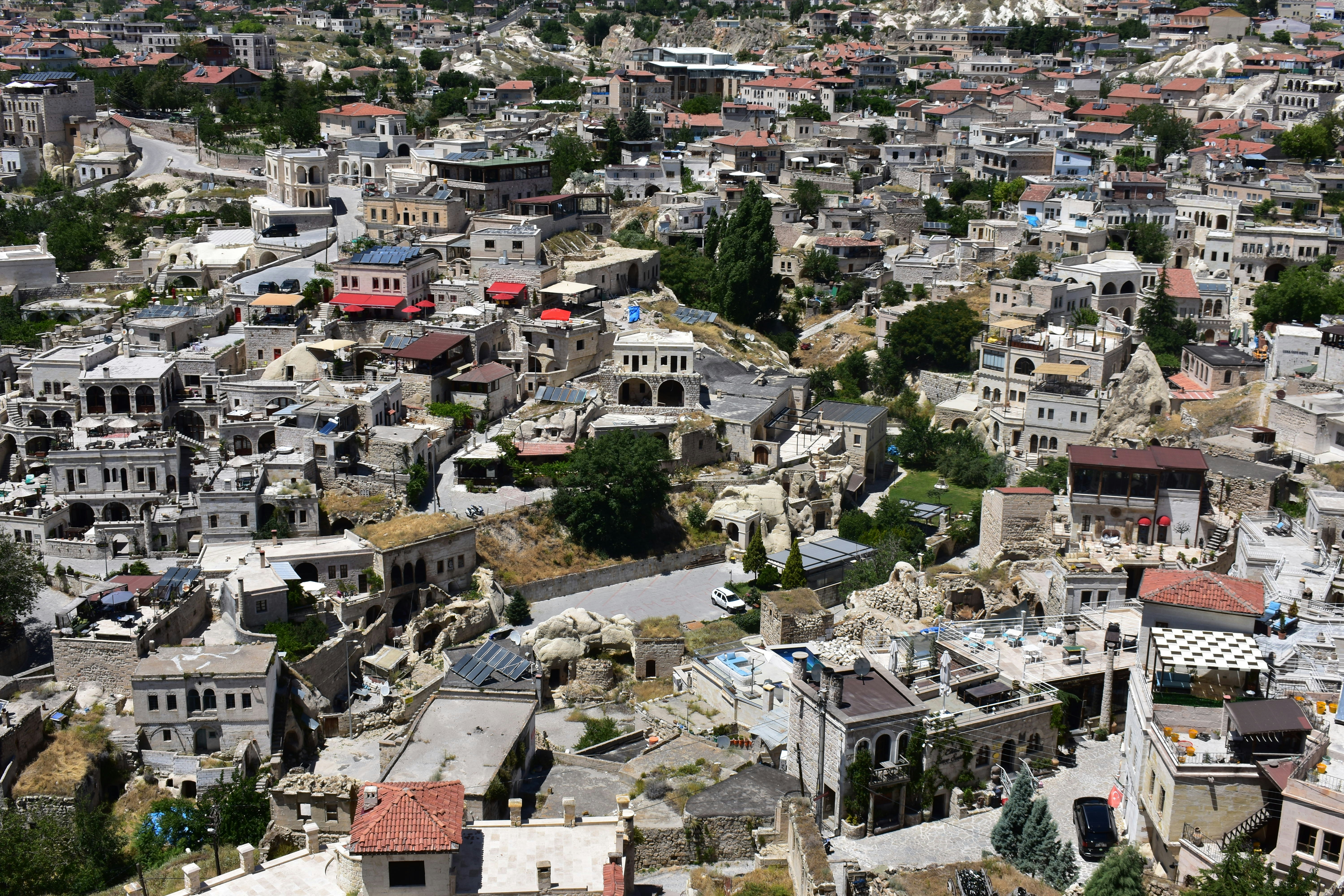 Aerial Quilt: A Dense Cityscape of Stone and Tile