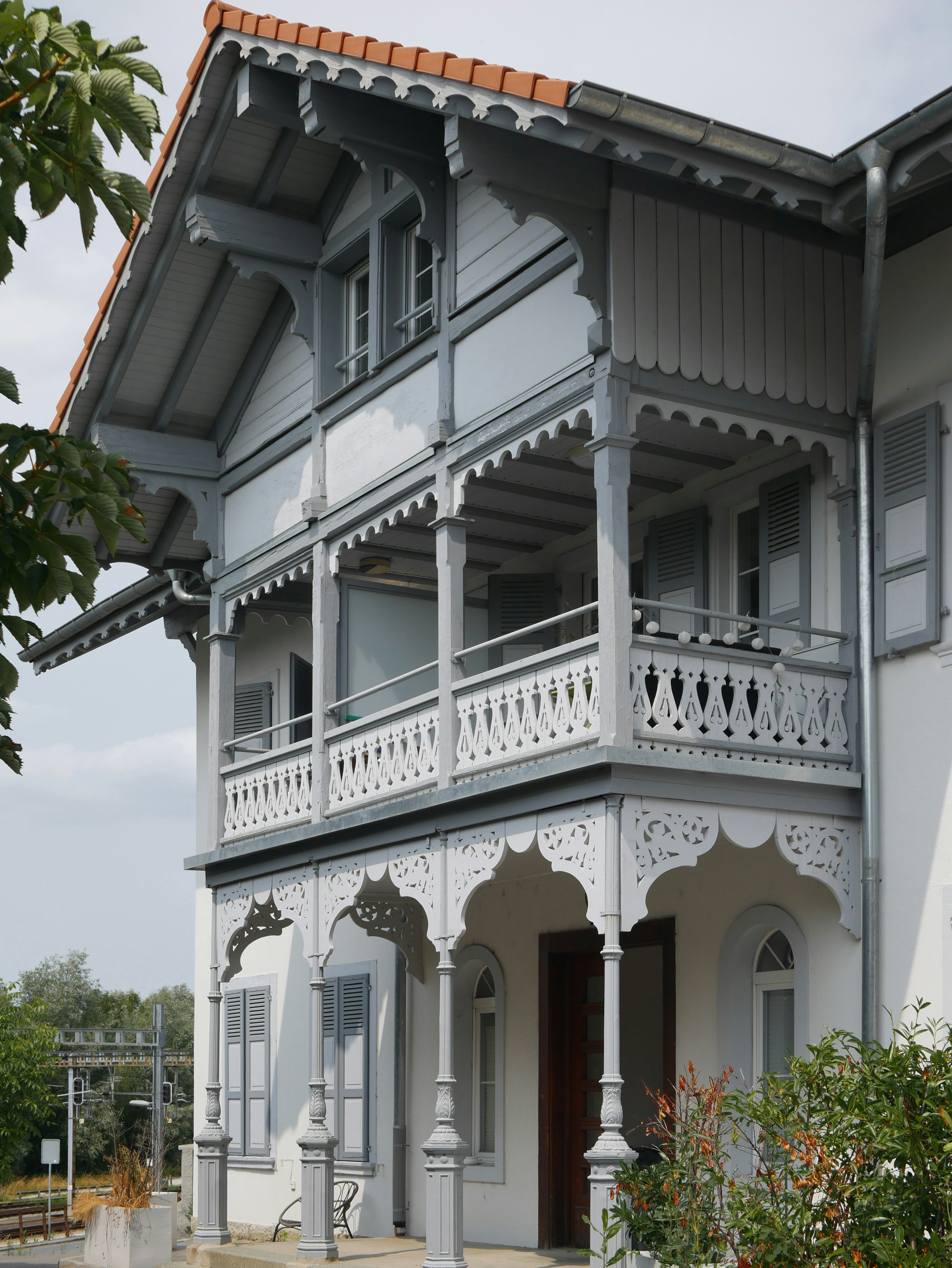 Ornate Wooden Veranda of a Heritage-Style House