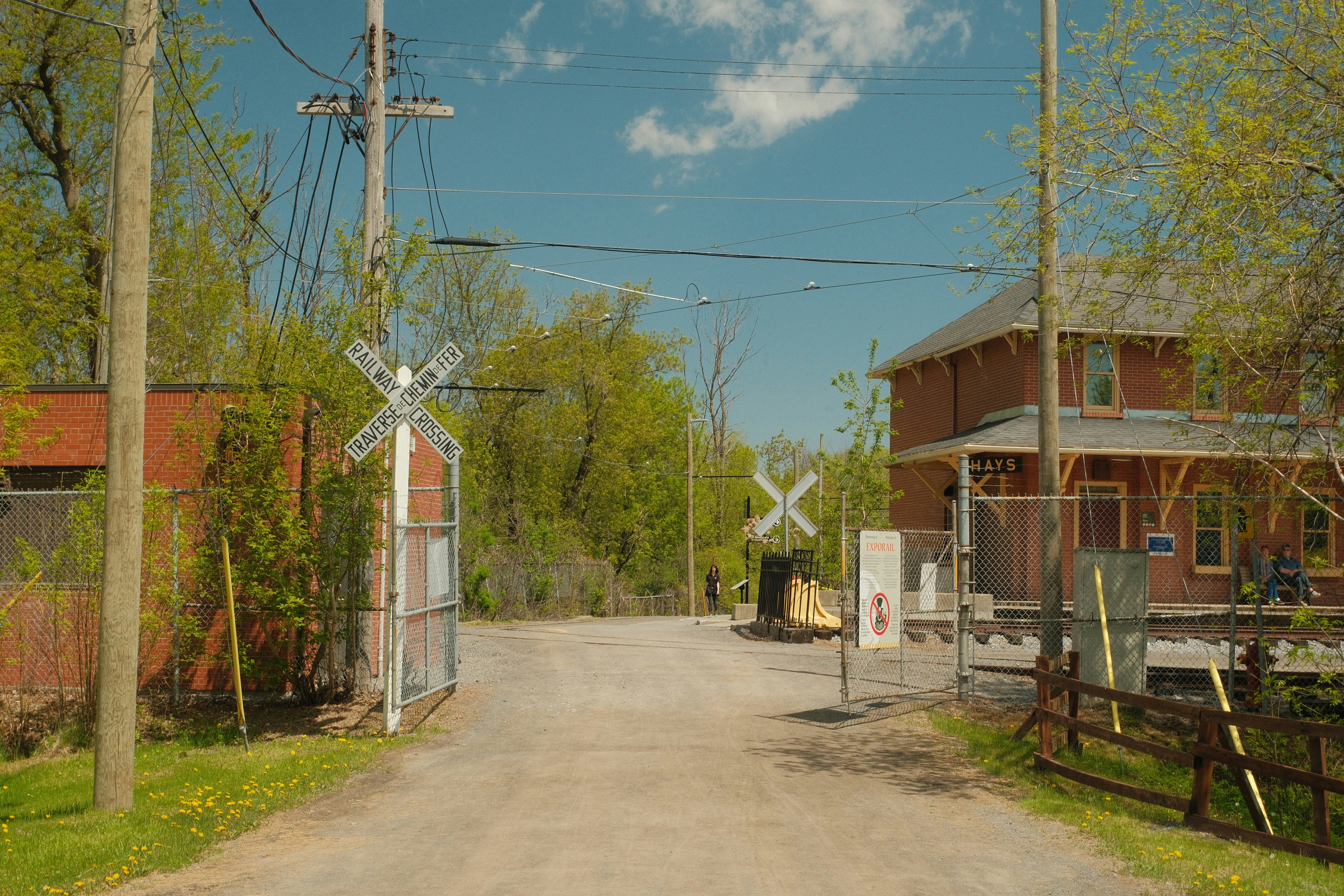 Crossing at the Quiet Rail Yard