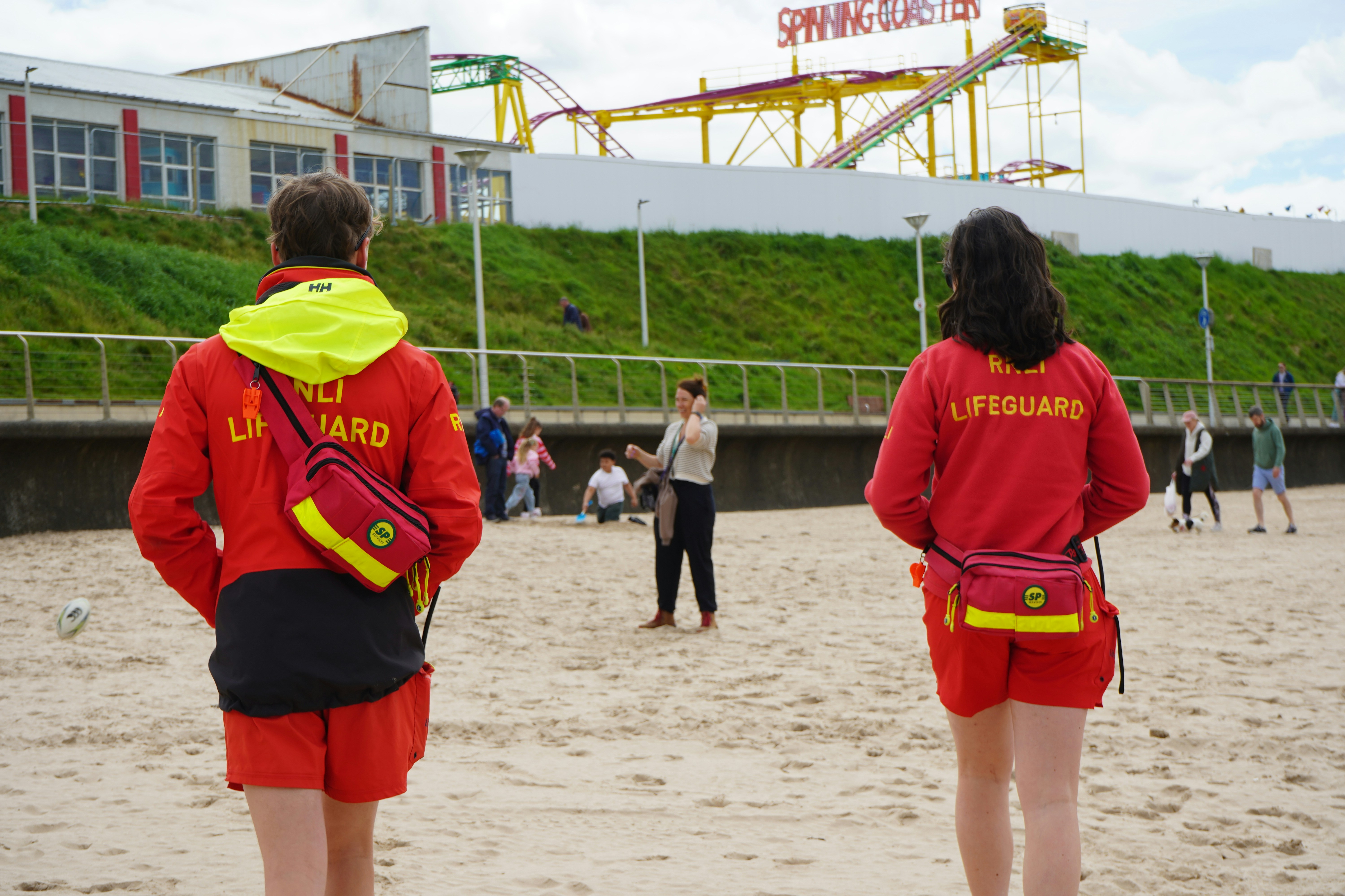 Two Lifeguards on a Sunny Beach Patrol