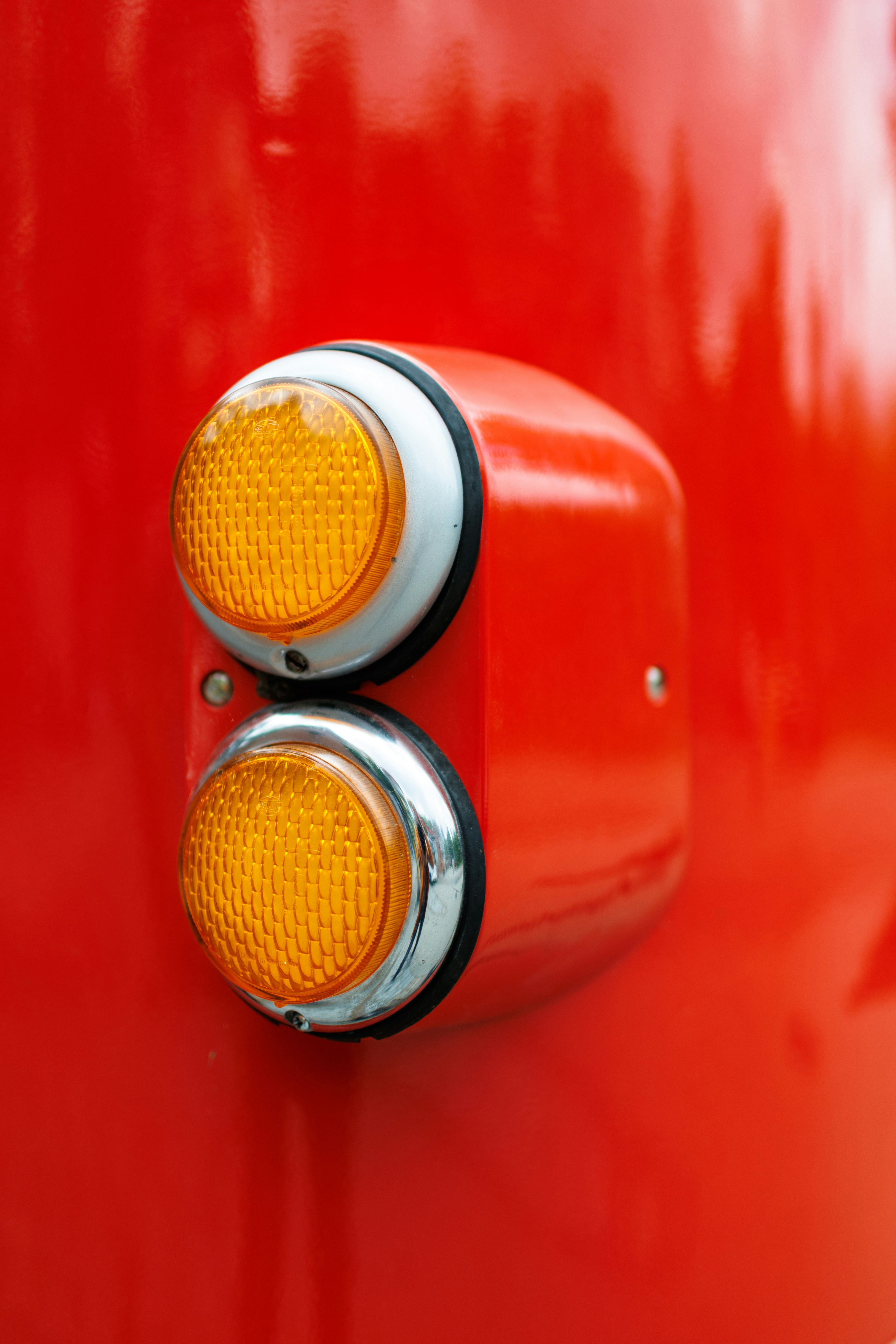 Twin Amber Beacons on a Red Panel