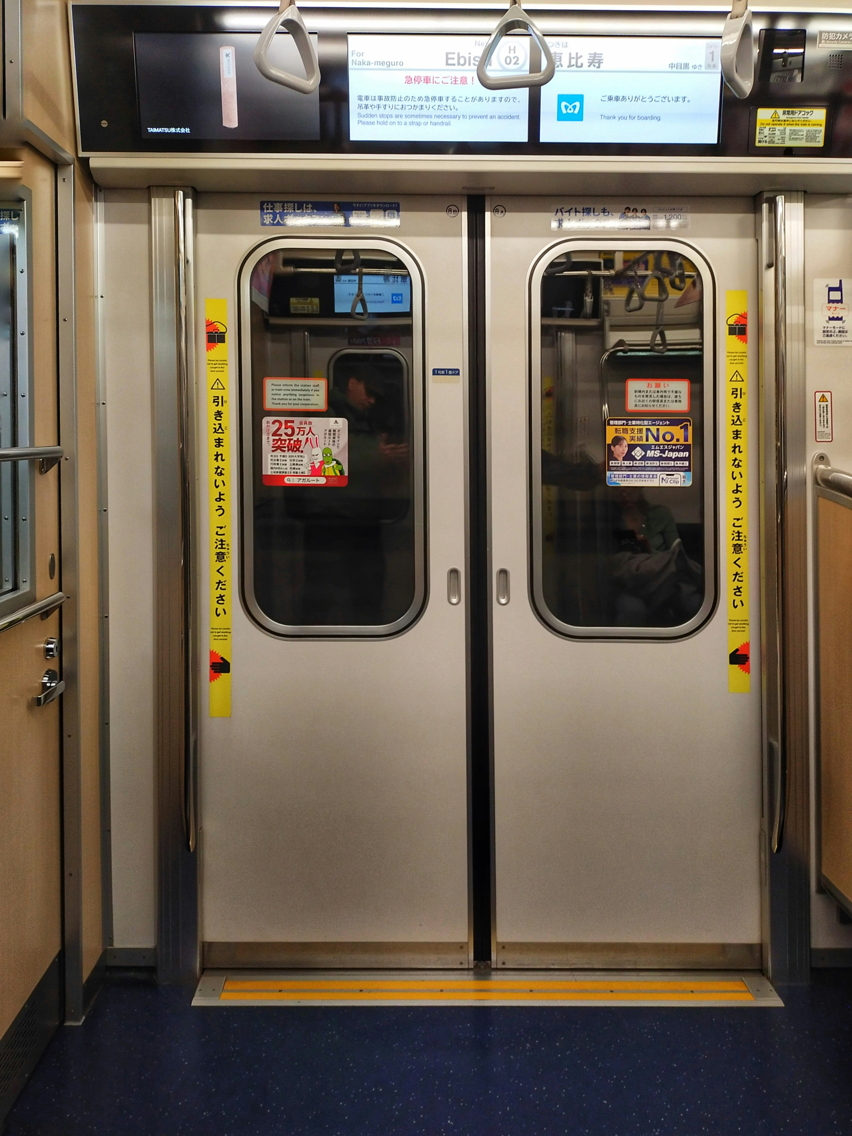 Paused at the Doors: Quiet Ride Inside a Tokyo Metro Car