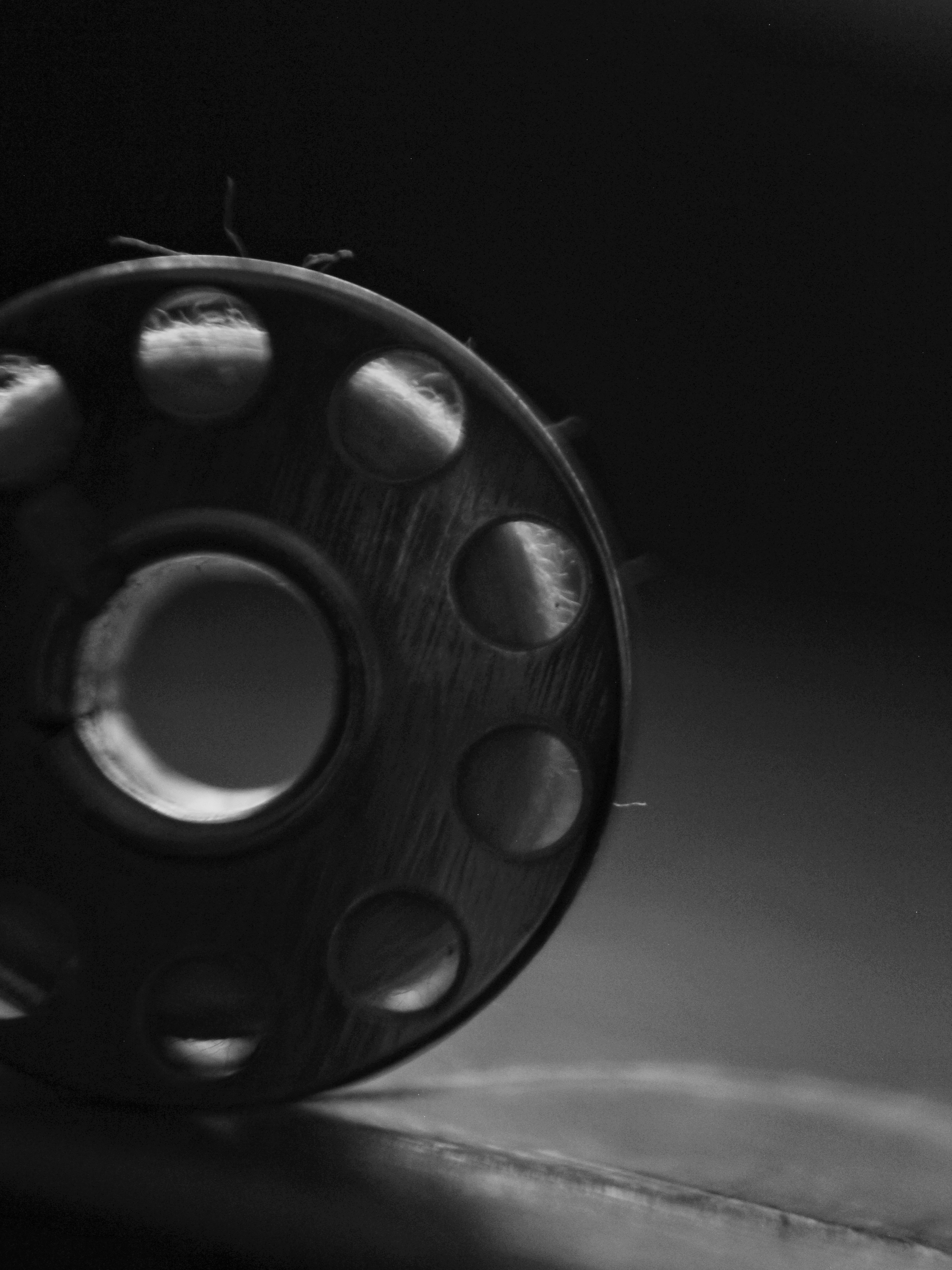 Macro Wheel: A Close-Up of a Circular Mechanical Assembly